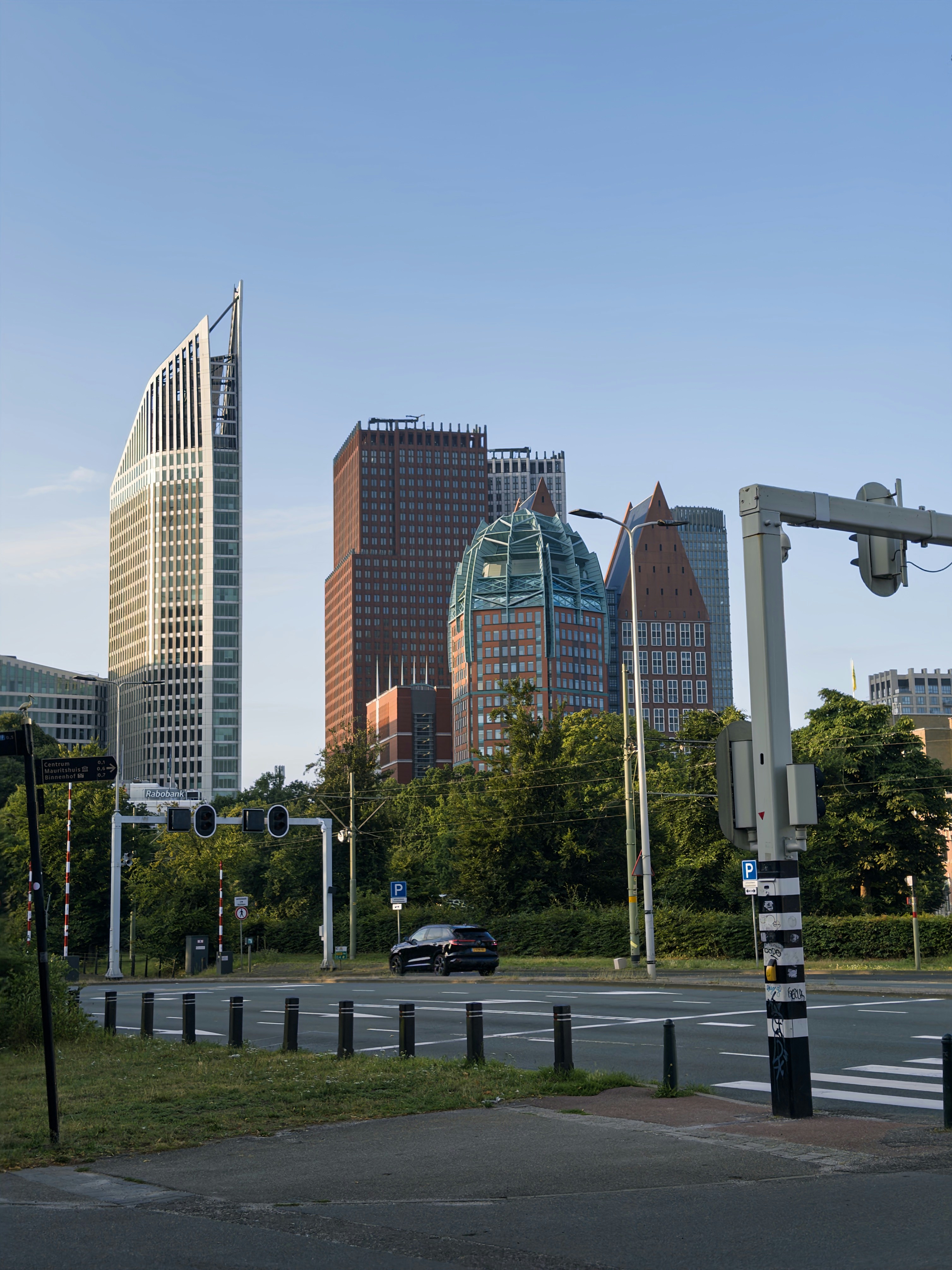 Skyscrapers and a street scene dominate the city view.