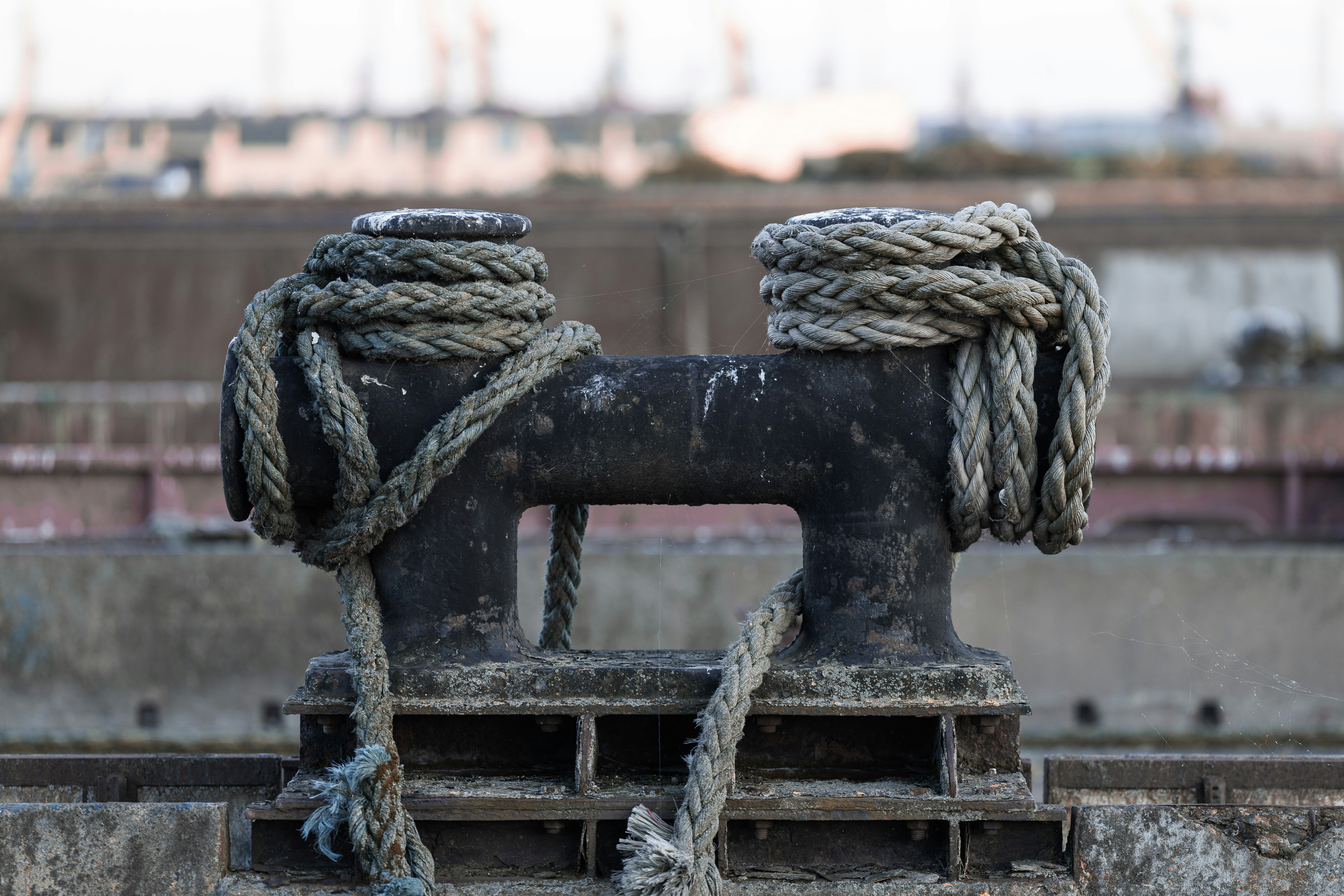 Nautical Resilience: The Weathered Bollard