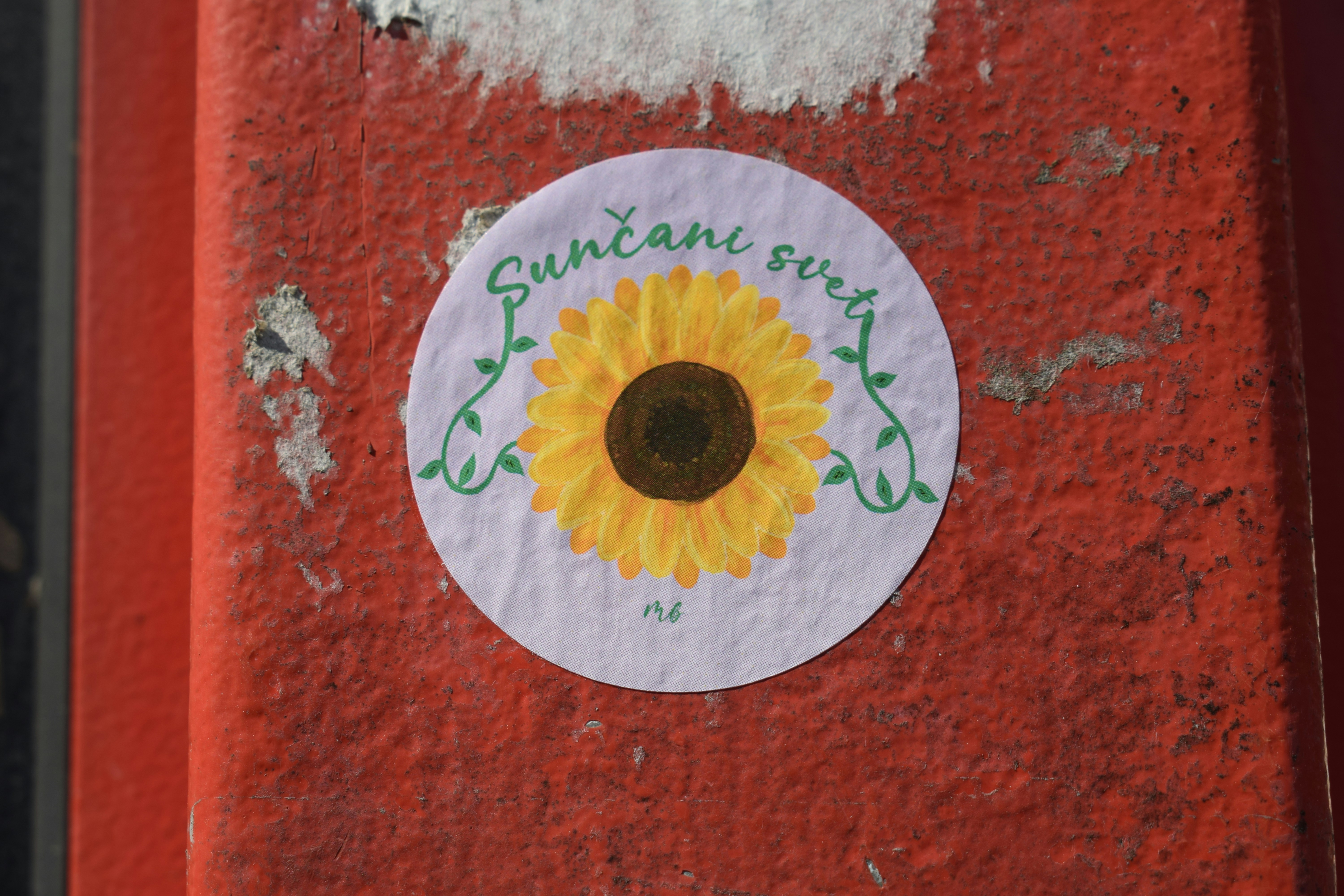 Sunflower Emblem on Urban Canvas