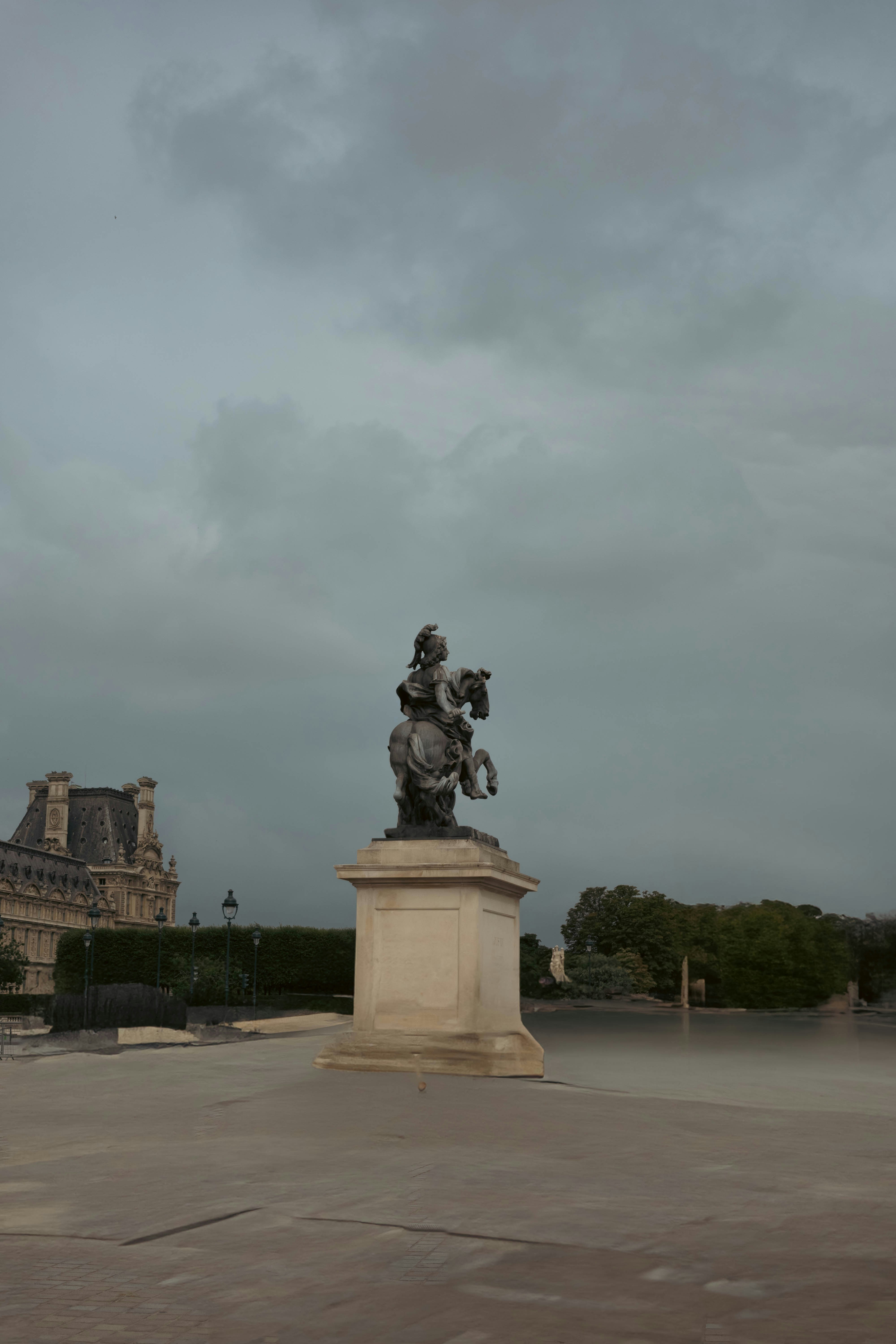 Equestrian Monument Against a Overcast Sky