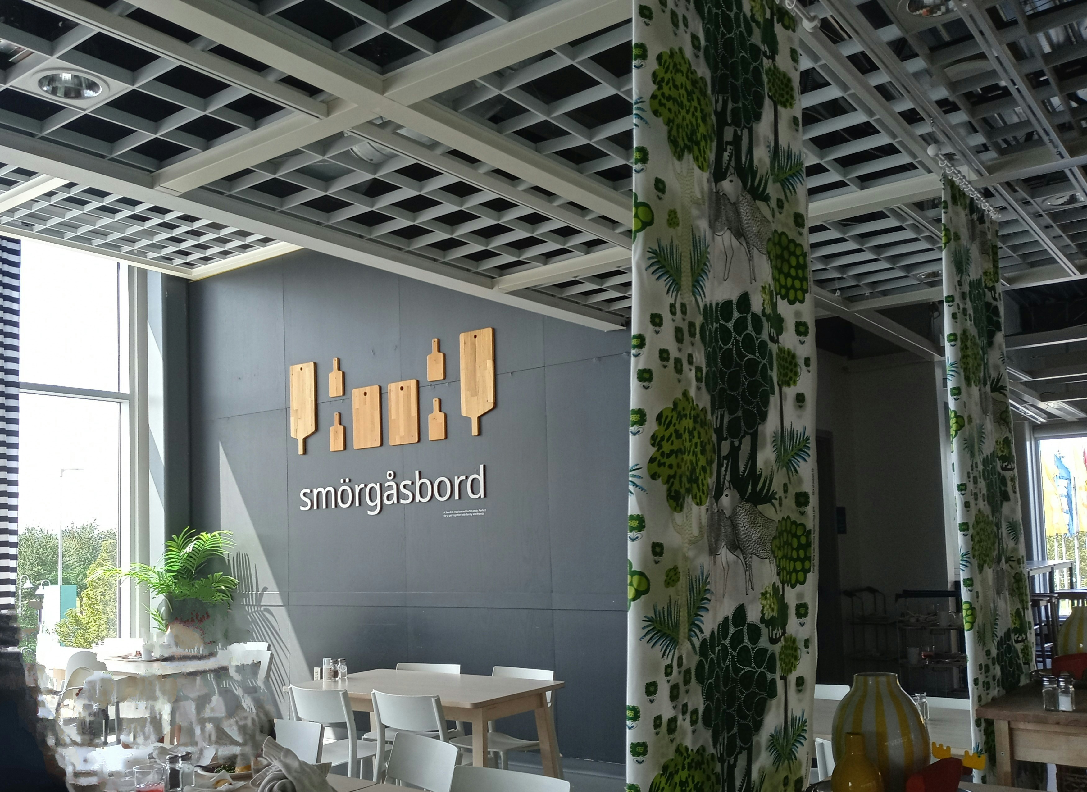 IKEA Food Court - Smörgåsbord | A restaurant area with modern interior design is shown.
