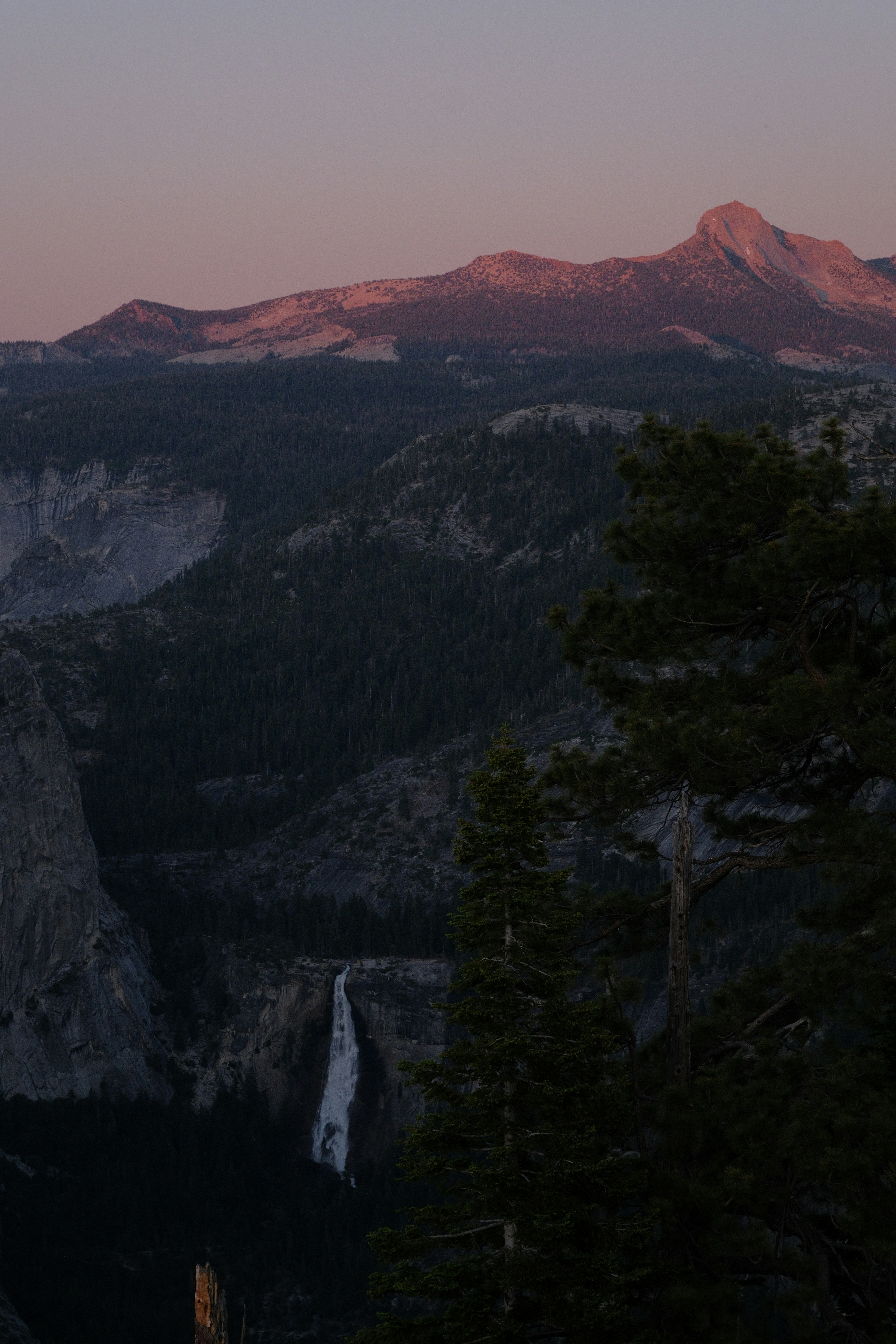 Twilight's Embrace Over the Cascading Falls