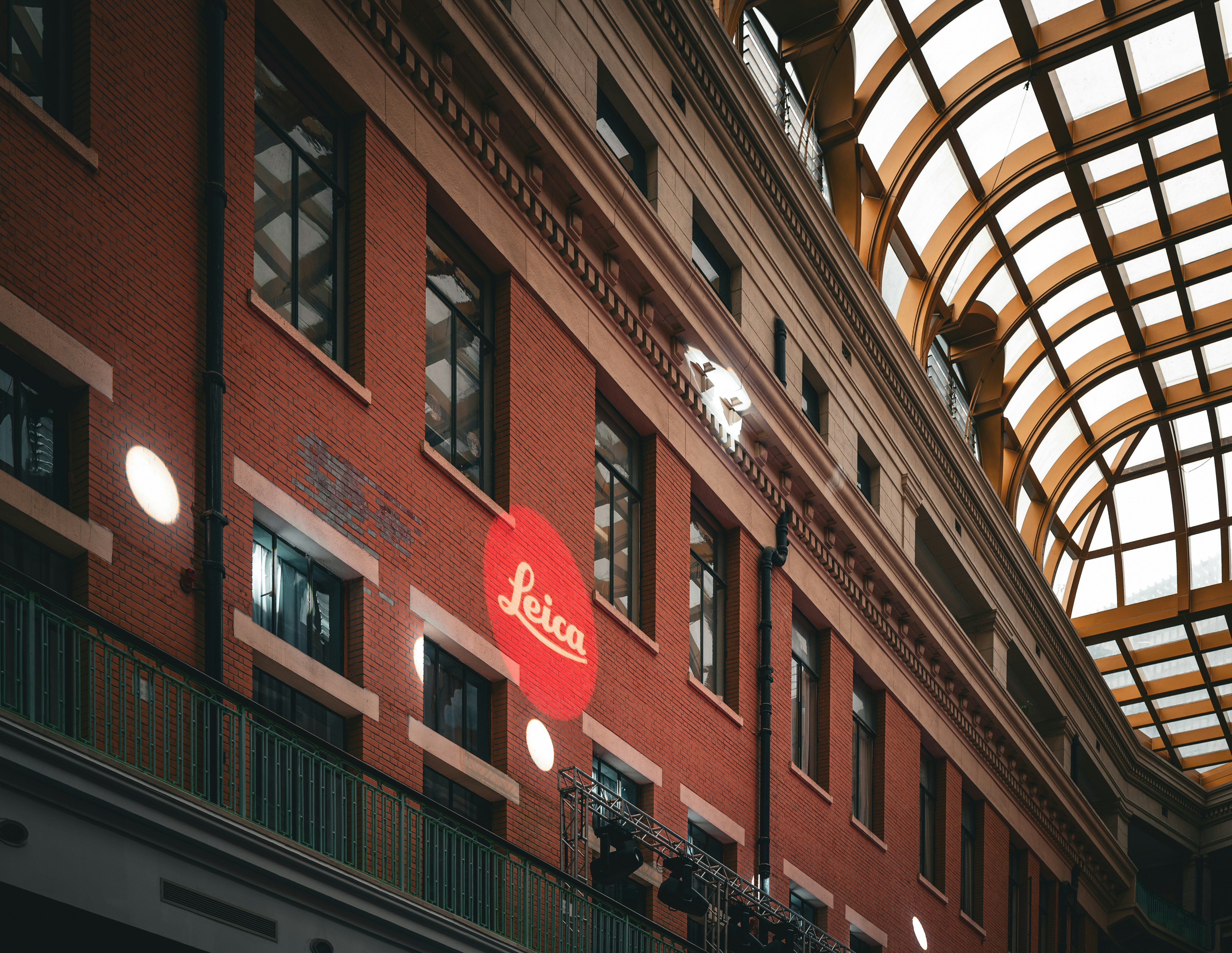 Leica Sign by the Arcaded Atrium