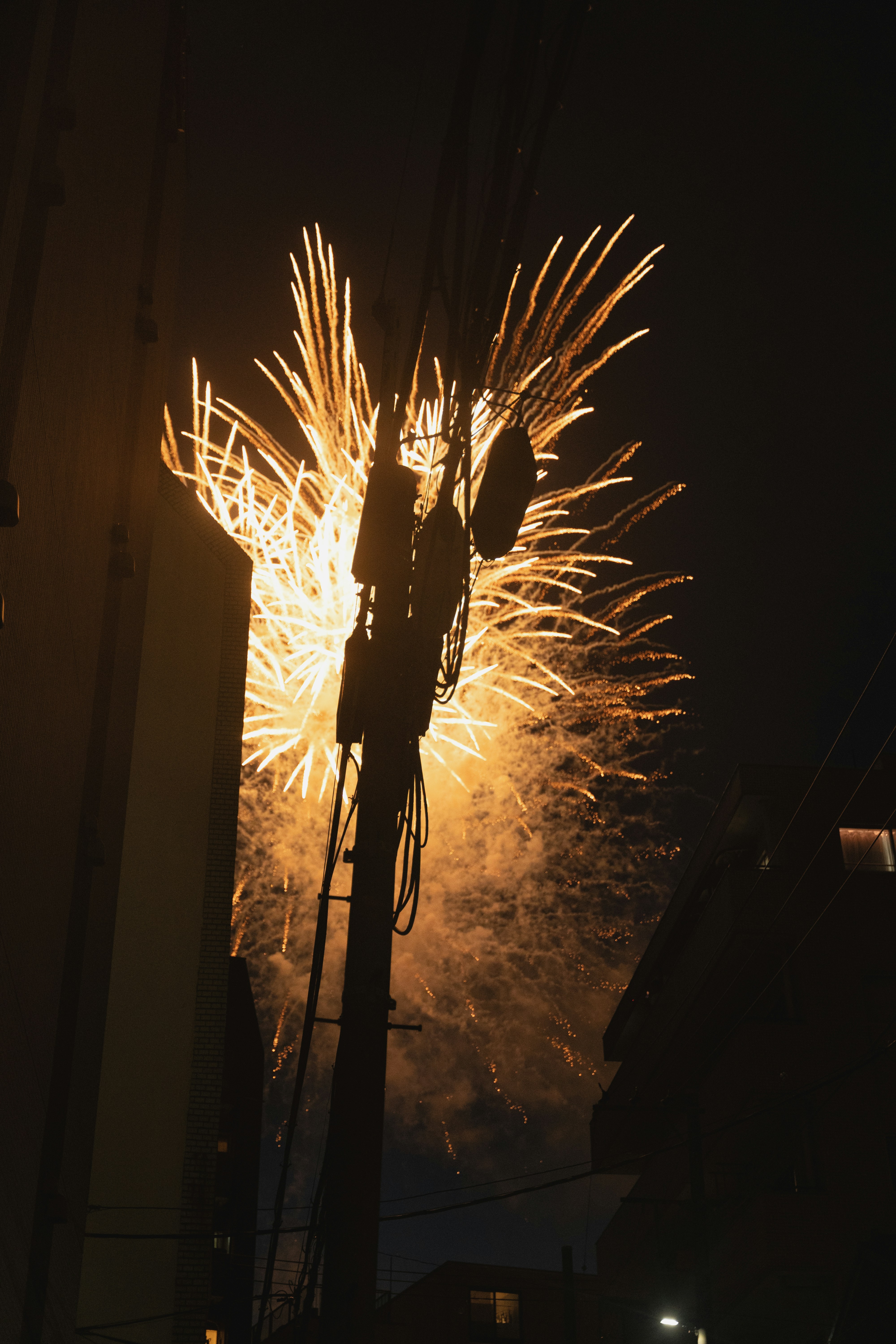 Nightfire: Urban Sparks Above the Power Lines