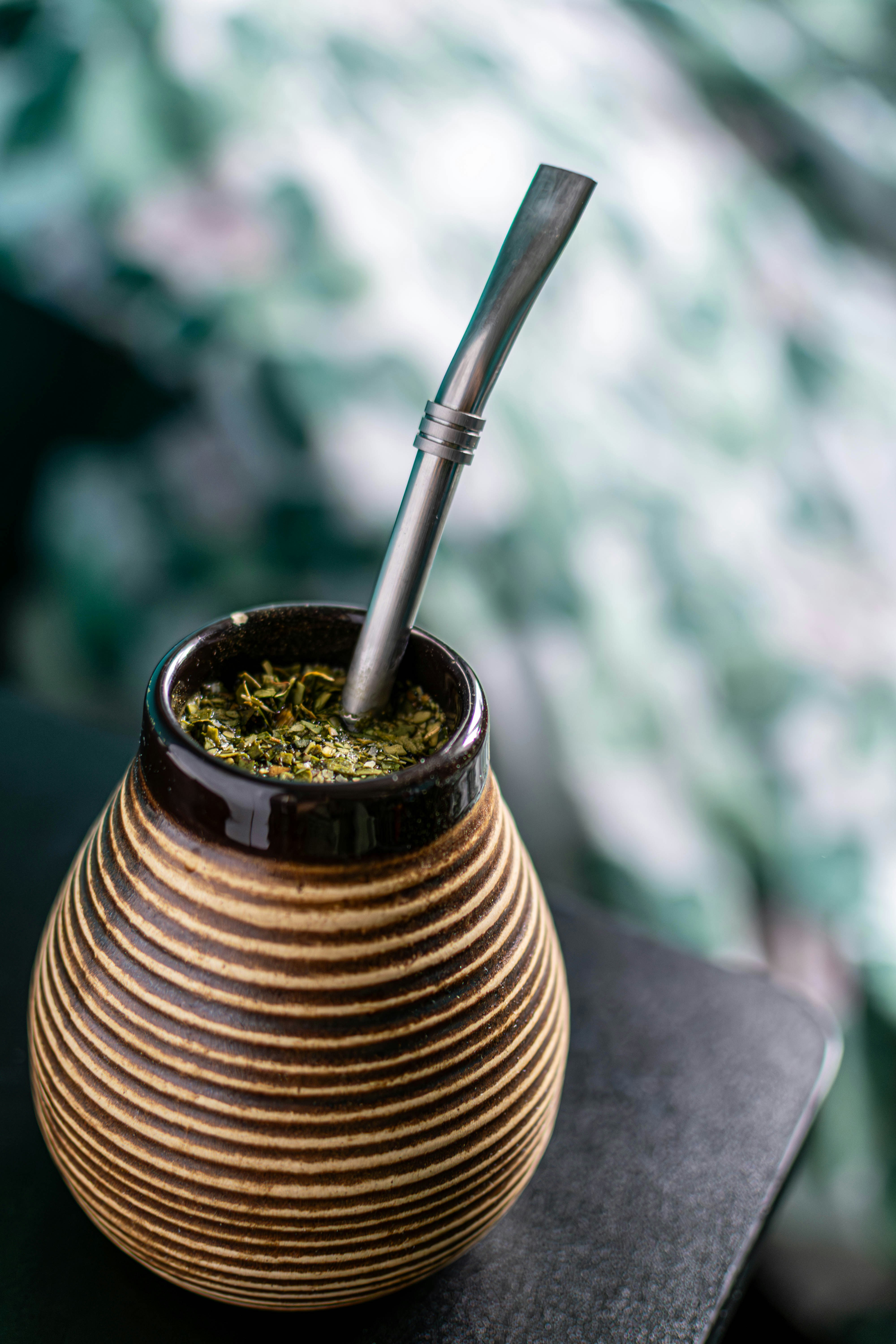 Herbal Infusion in a Striped Vessel