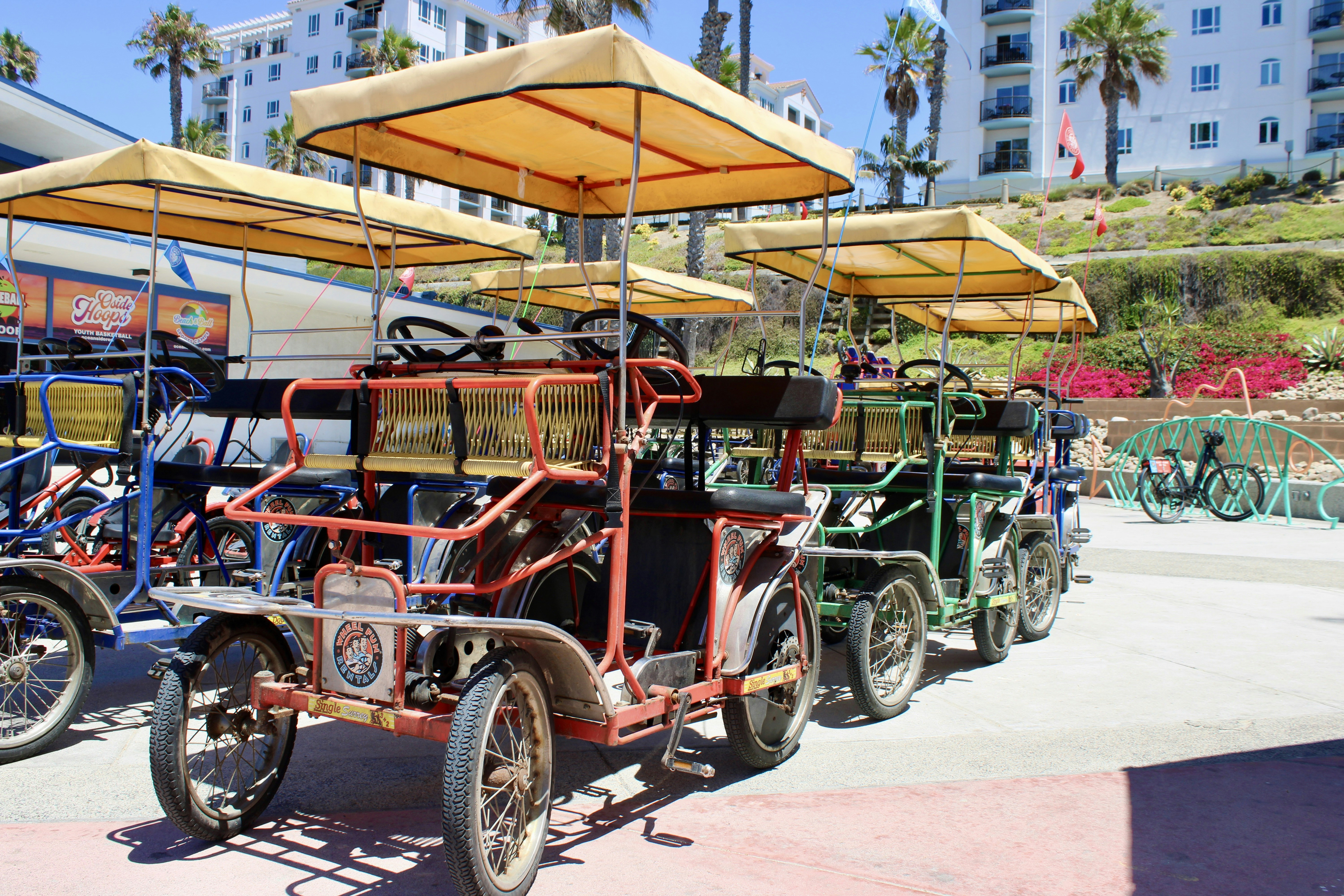 Colorful Pedal Carts Awaiting Adventure