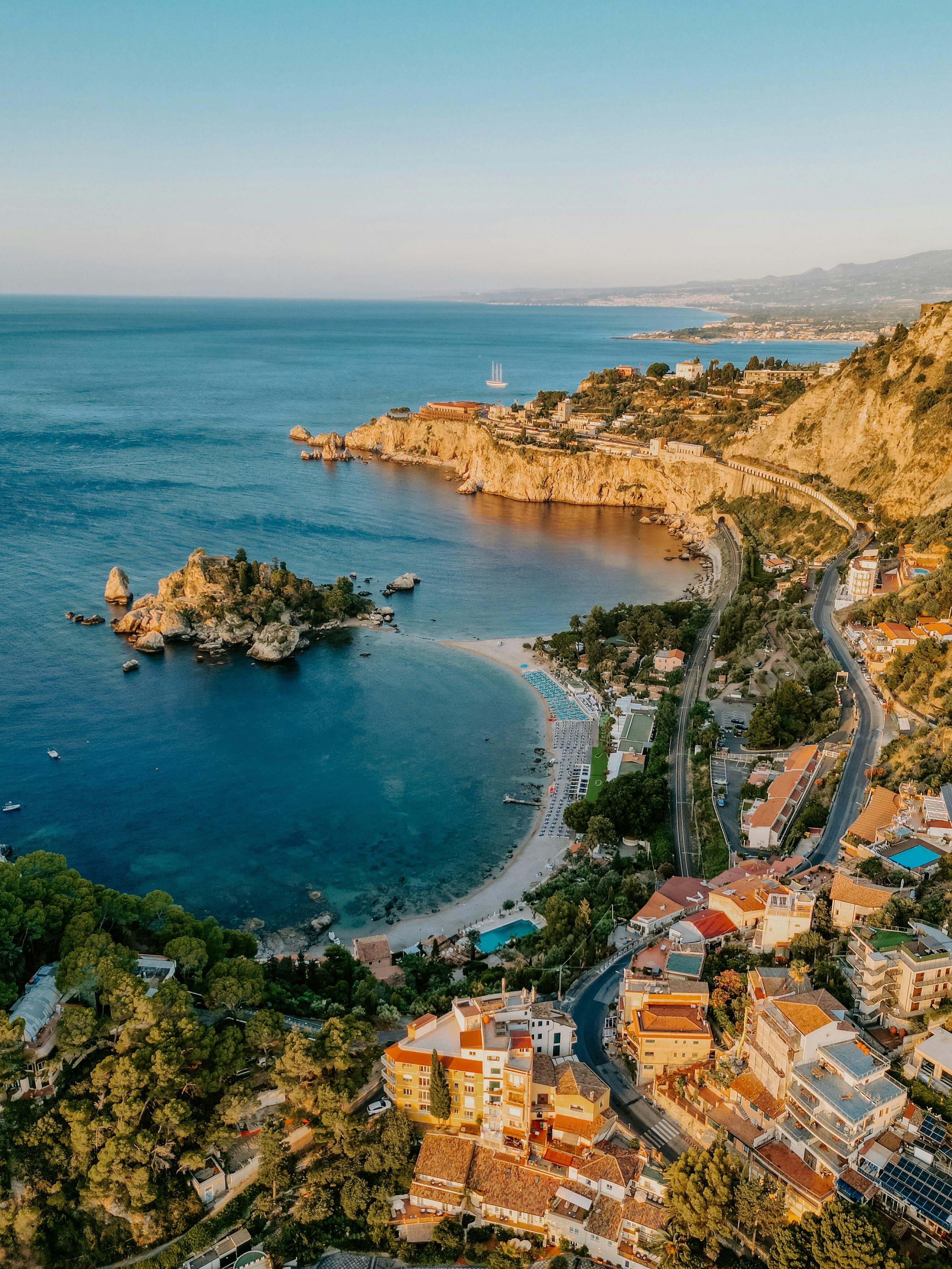 Stunning aerial view of the beautiful coastline.
