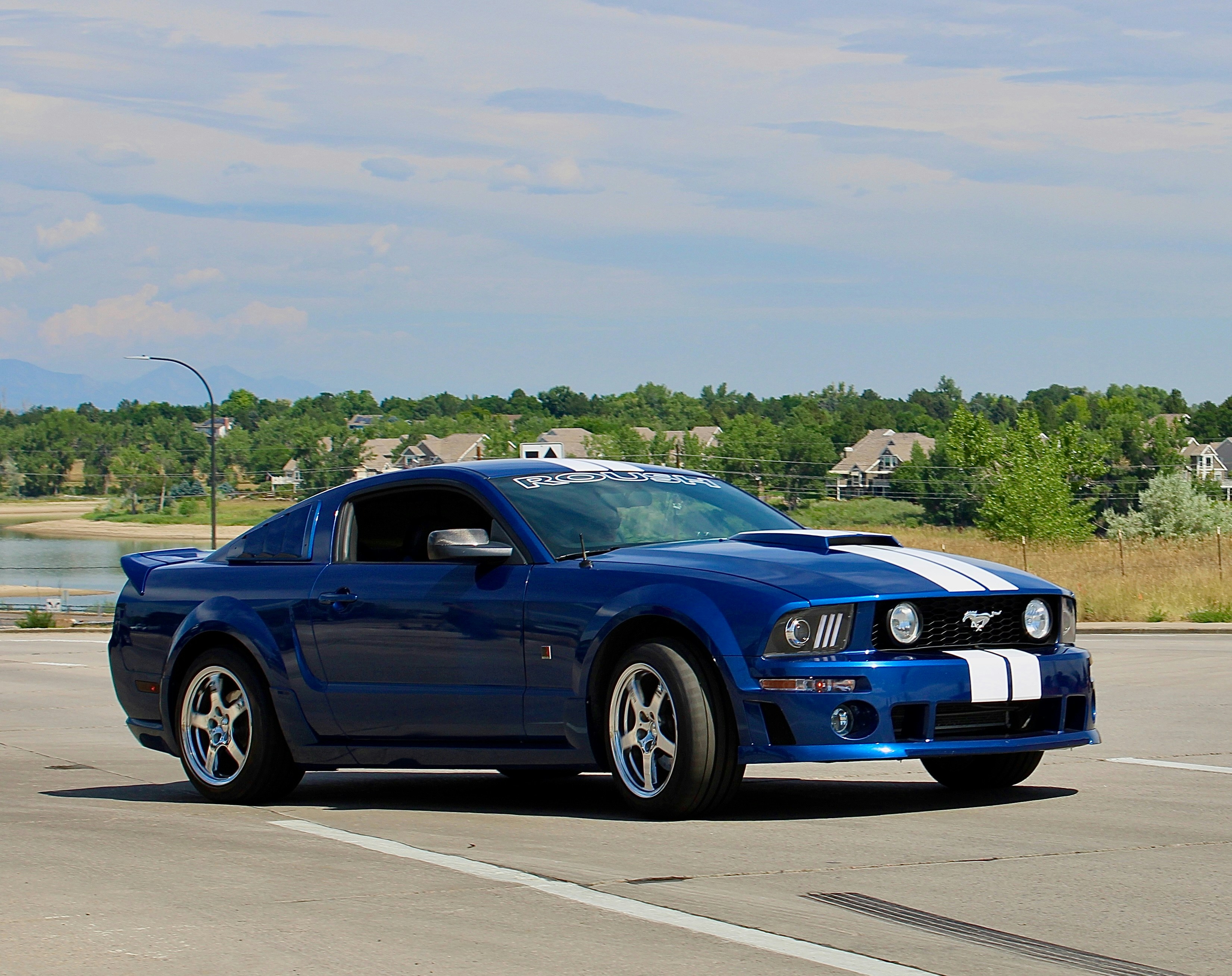 Velocity in Blue: A Mustang's Roar