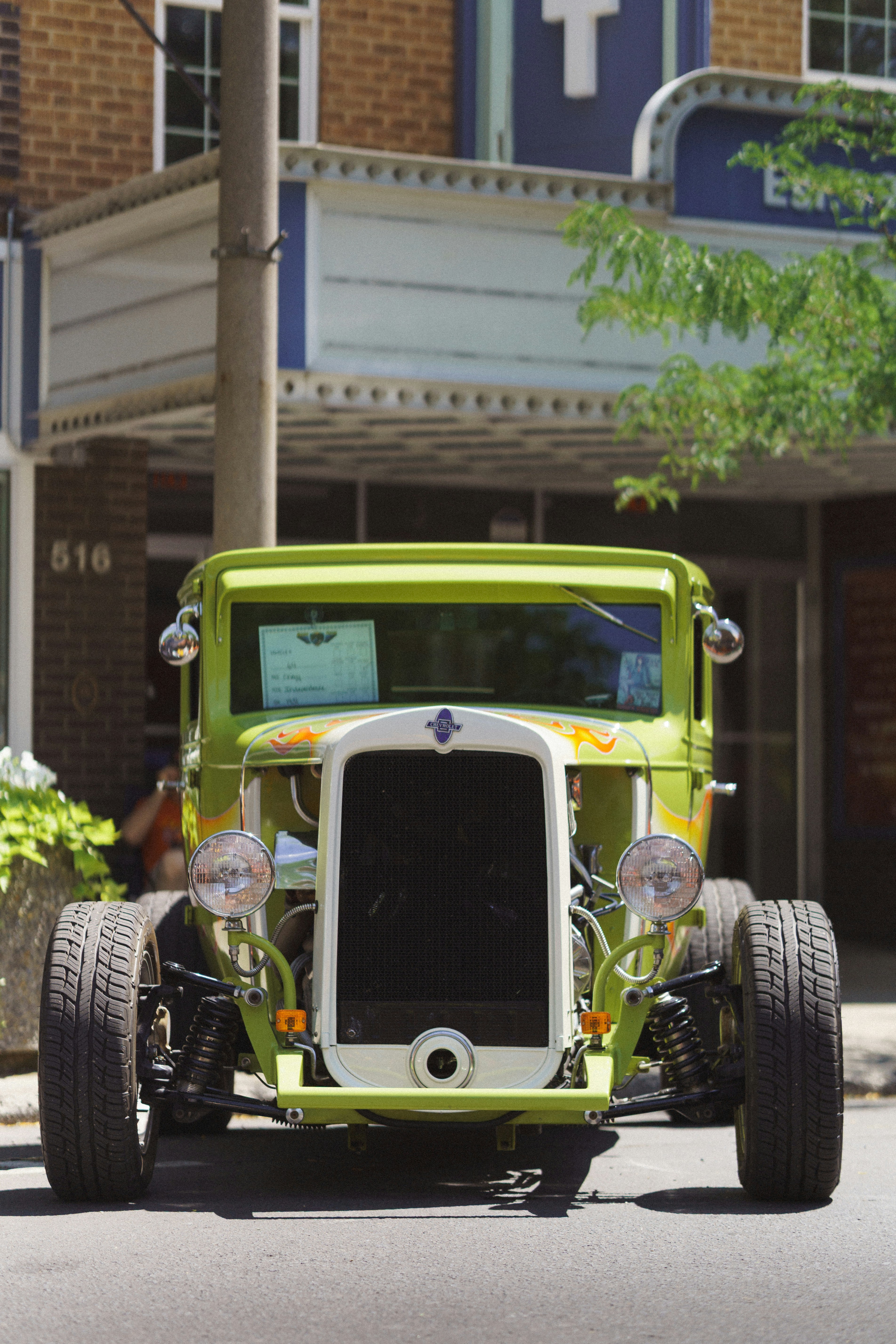 Revved Up Retro: A Classic Car's Vibrant Revival