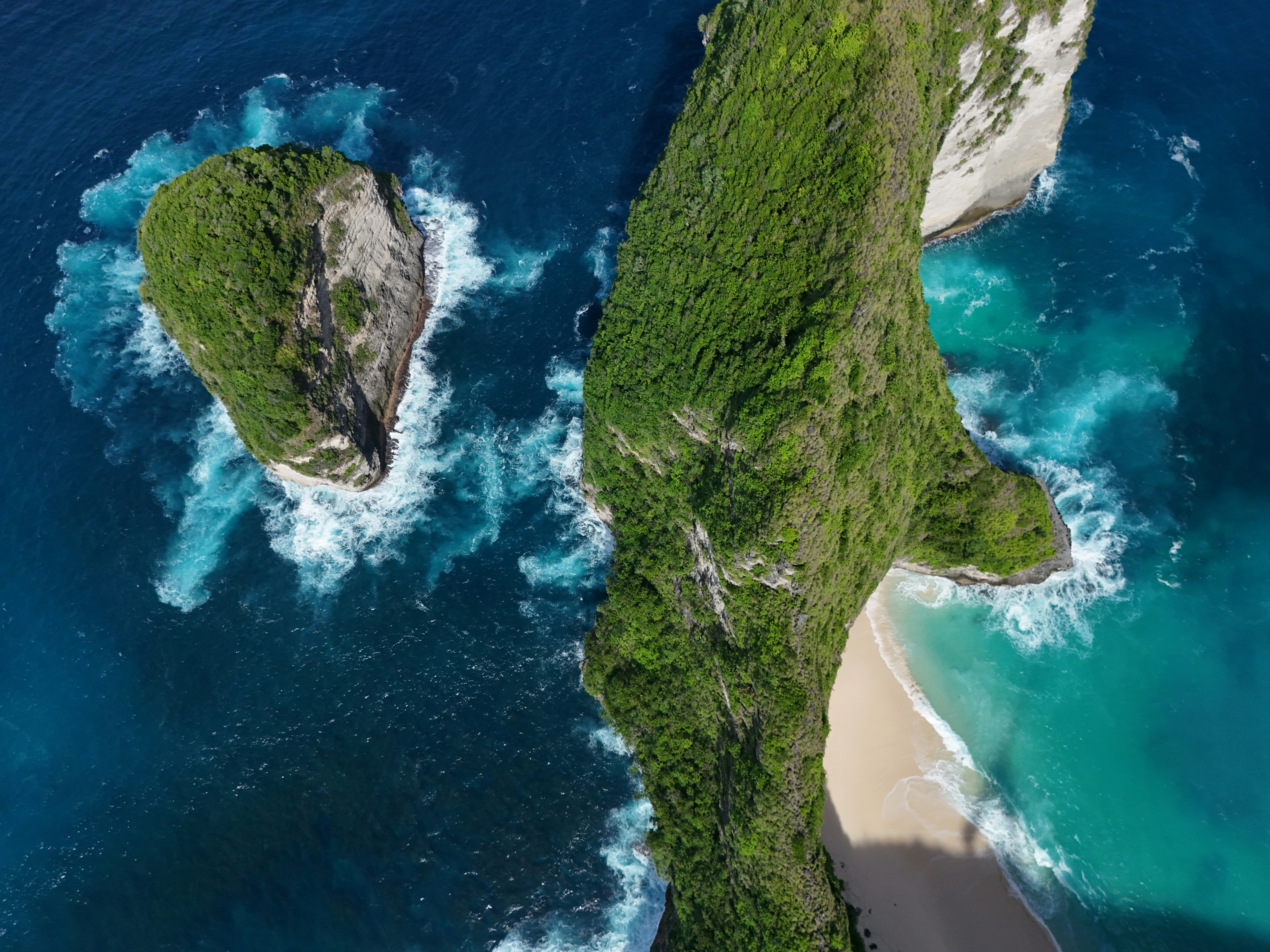 Bali Drone Shot | Aerial view of beautiful cliffs and ocean.