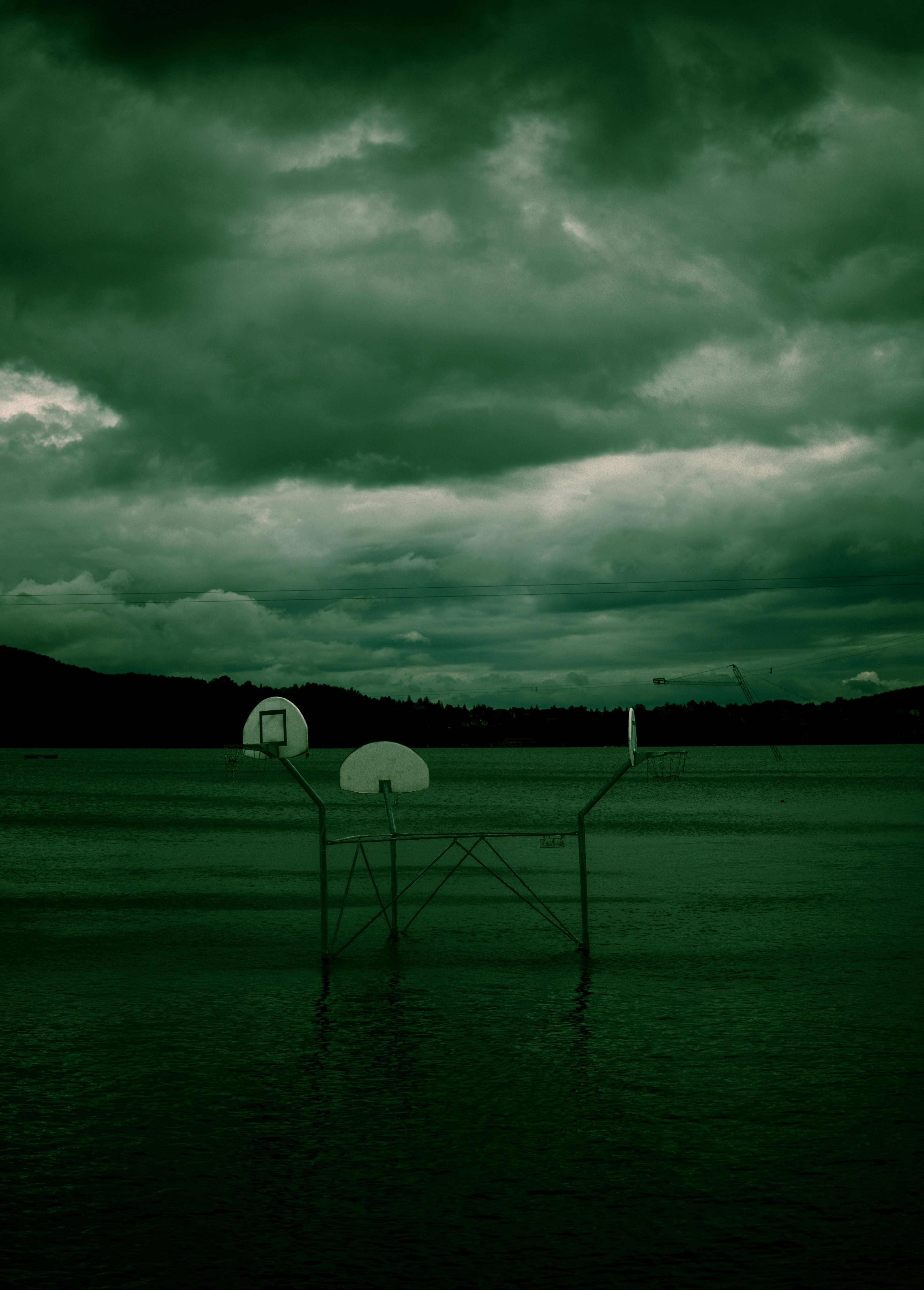 Forgotten Dreams: The Basketball Court Beneath the Waves