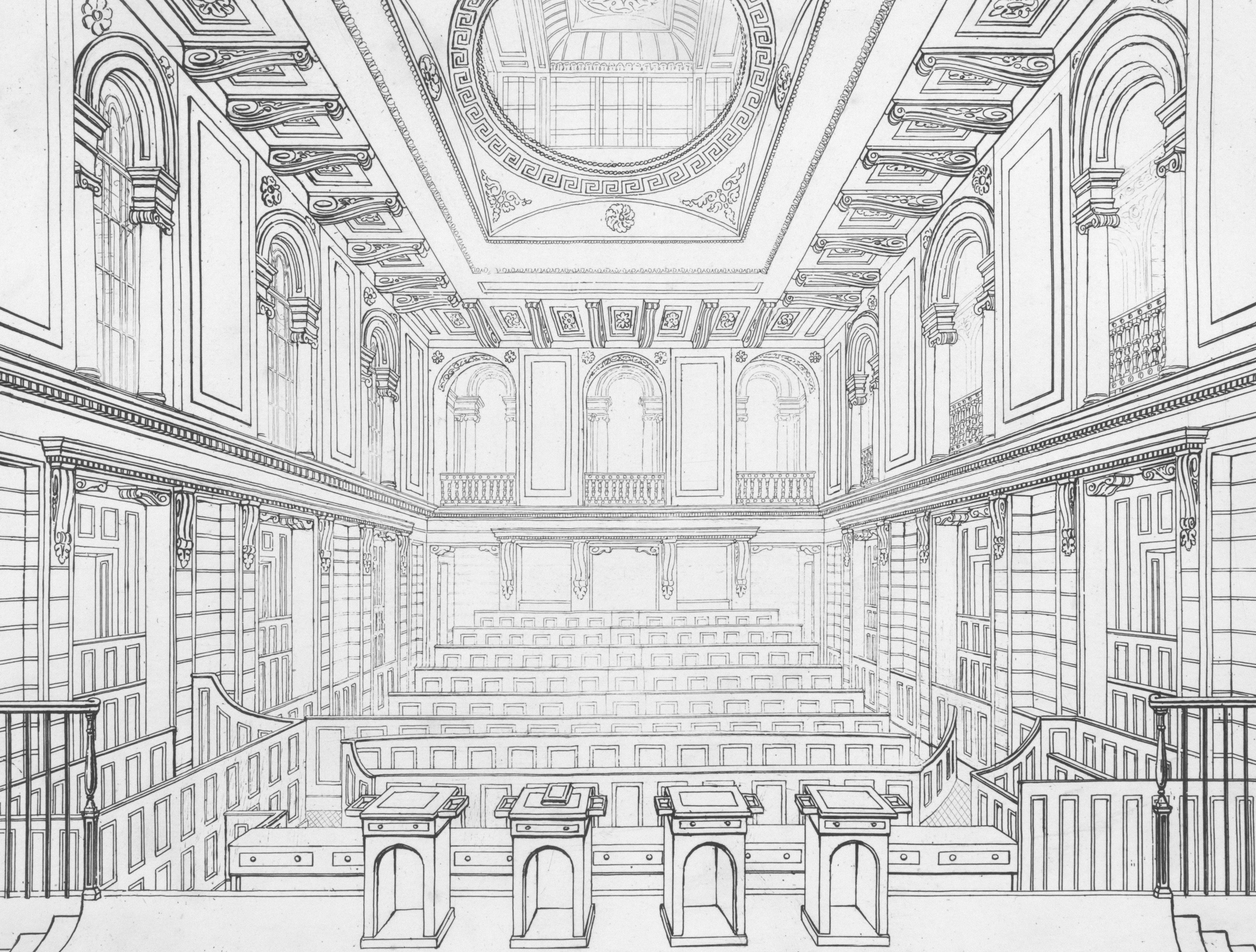 The Miriam and Ira D. Wallach Division of Art, Prints and Photographs: Art & Architecture Collection, The New York Public Library. "Court of King's Bench" The New York Public Library Digital Collections. 1828. https://digitalcollections.nypl.org/items/acd6b250-c6f4-012f-1157-58d385a7bc34