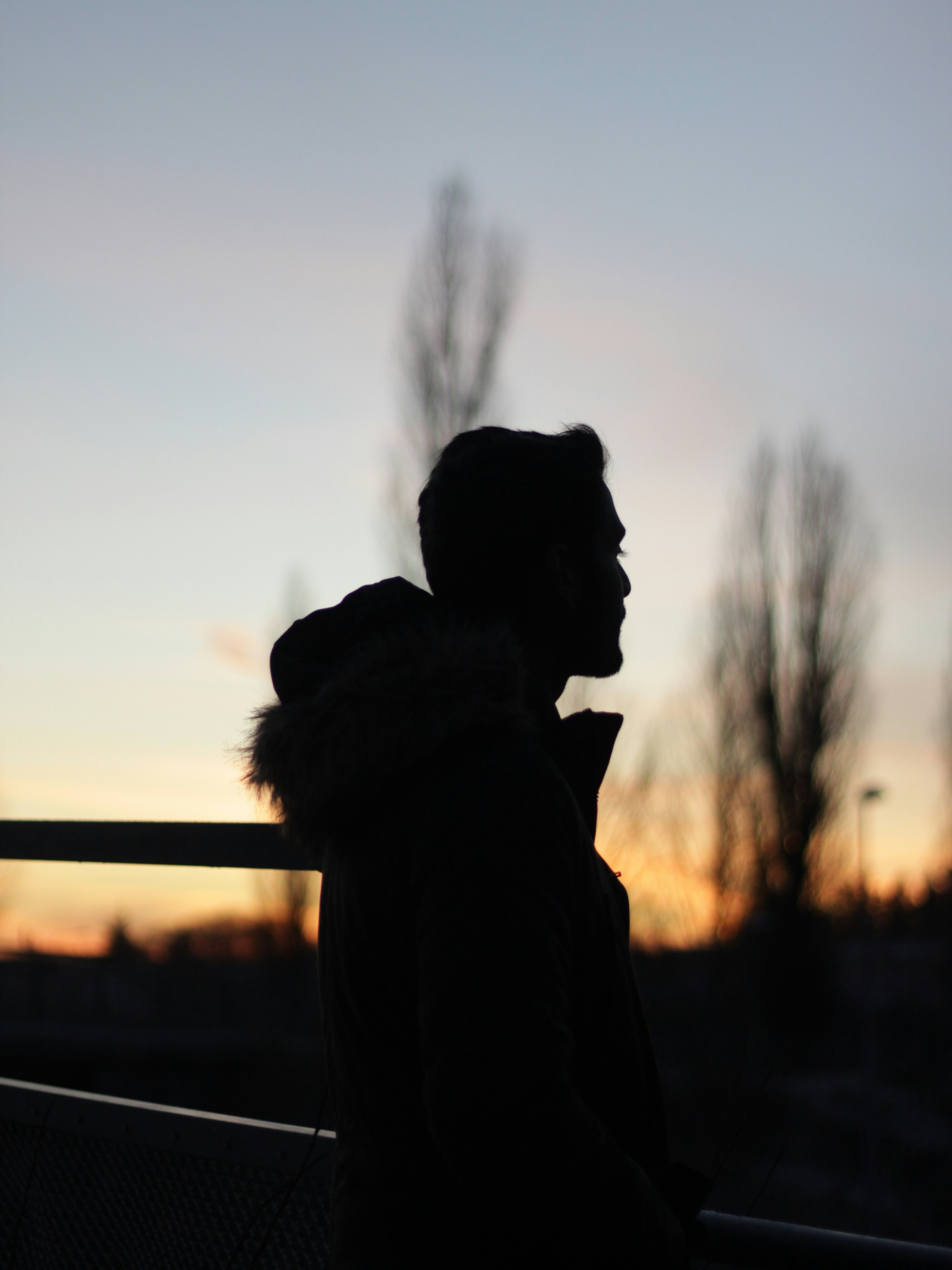 Walking around Uppsala with a friend. | Silhouette of a man against a sunset.