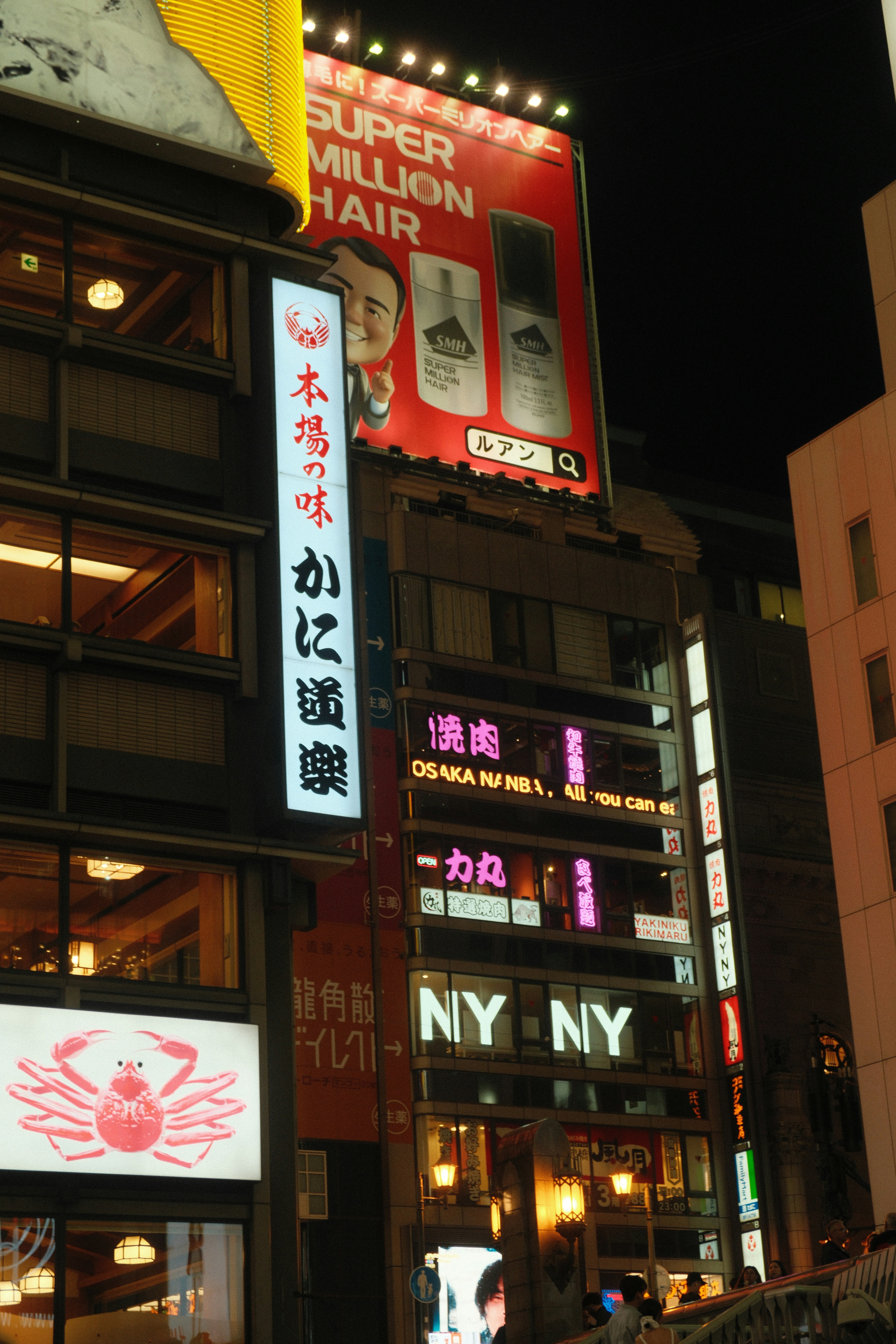 Neon Signage Constellation Over Osaka Night Street