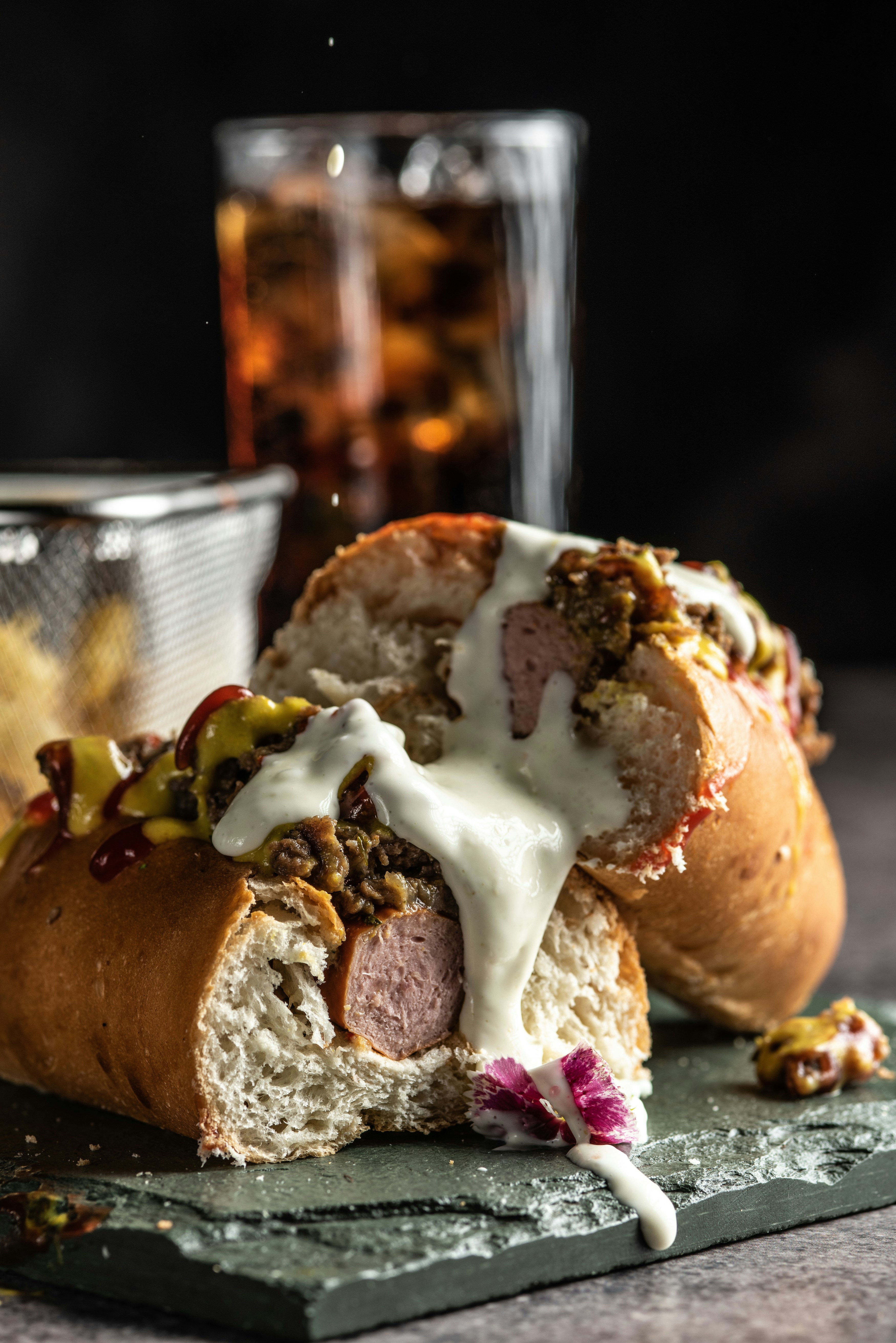 Decadent Sausage Delight with Creamy Drizzle