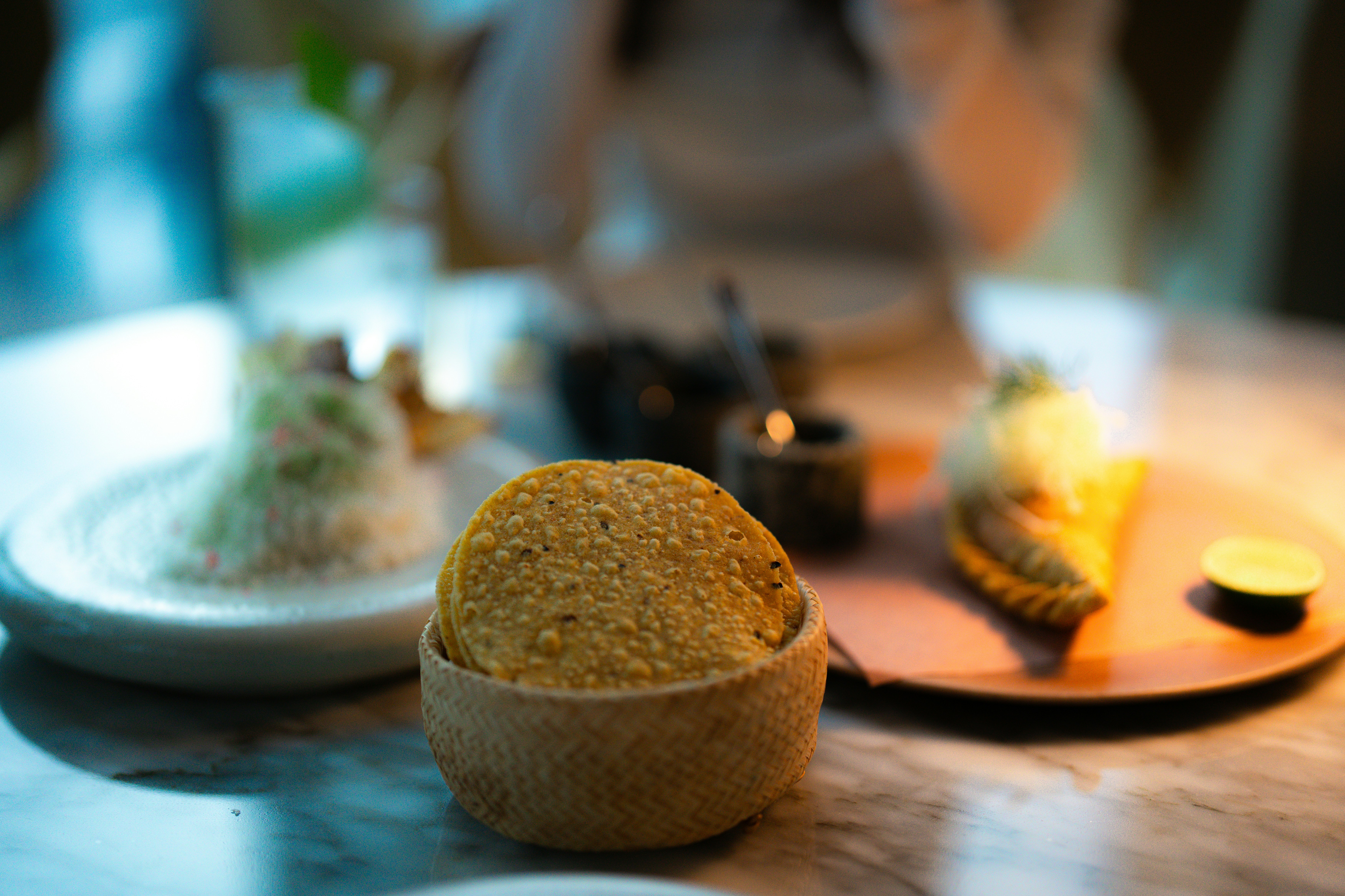 Delicious plates of food are arranged on a table.