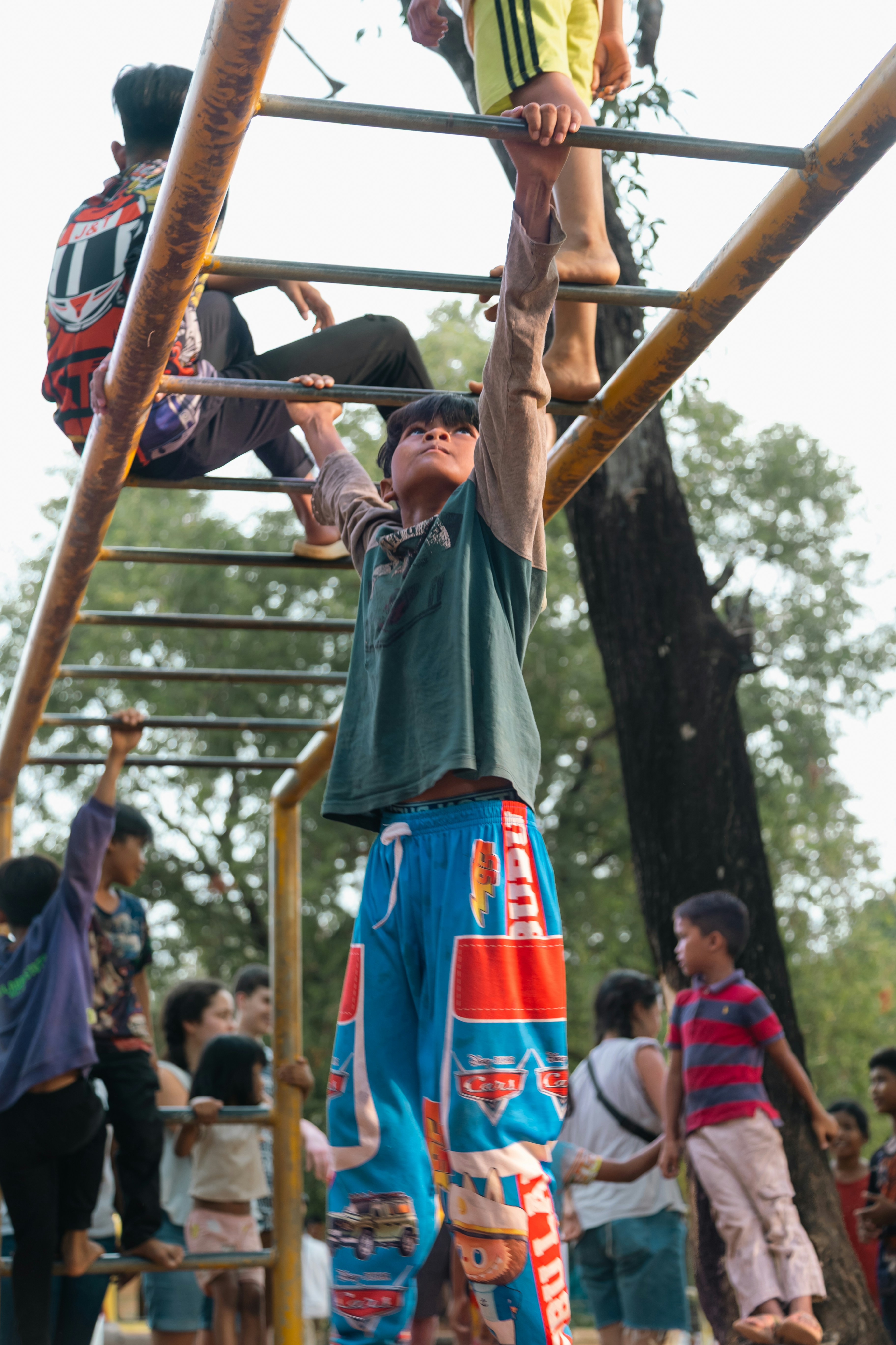 Joyful Moments on the Playground: A Test of Strength