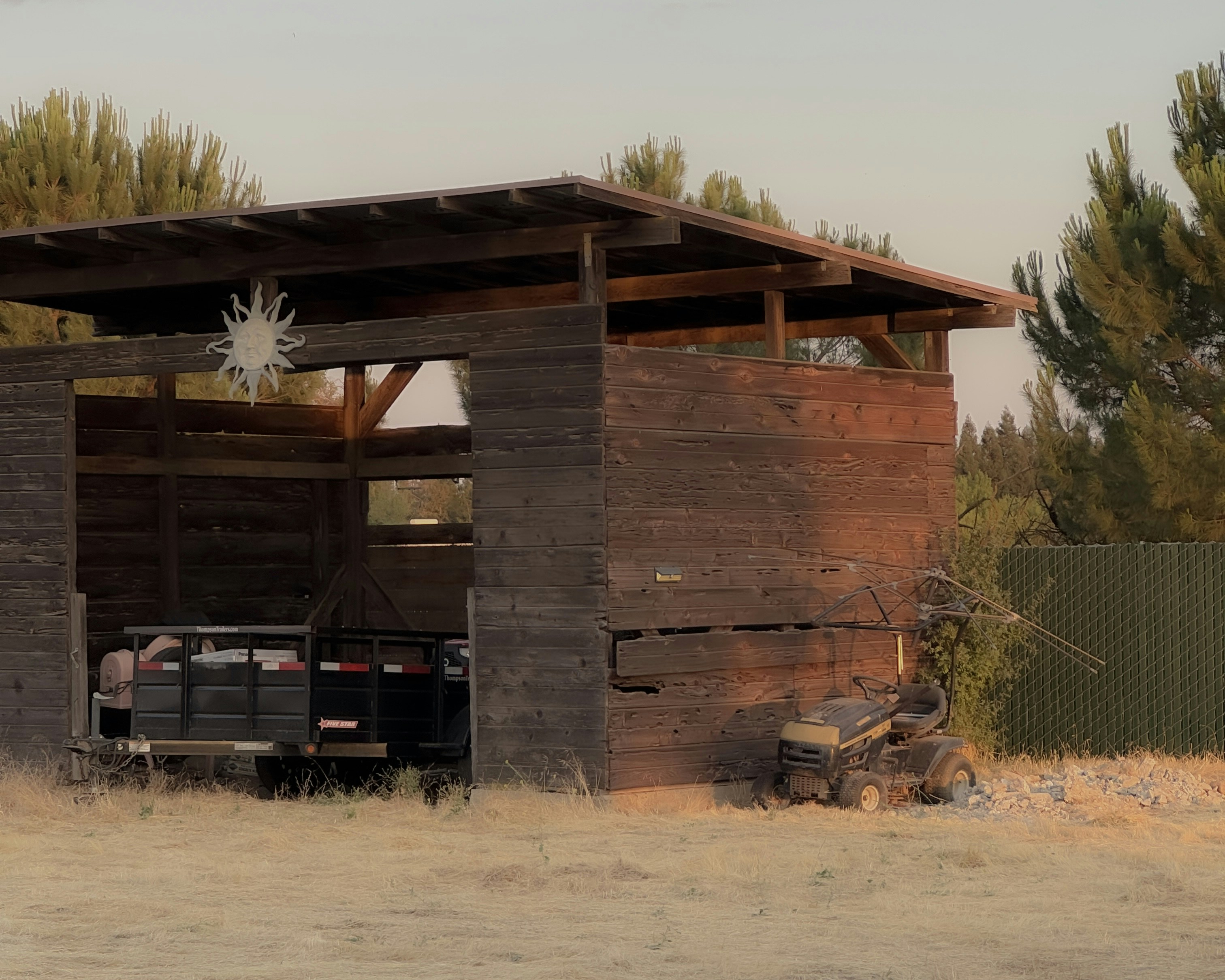 Rustic Shelter Under the Evening Sky