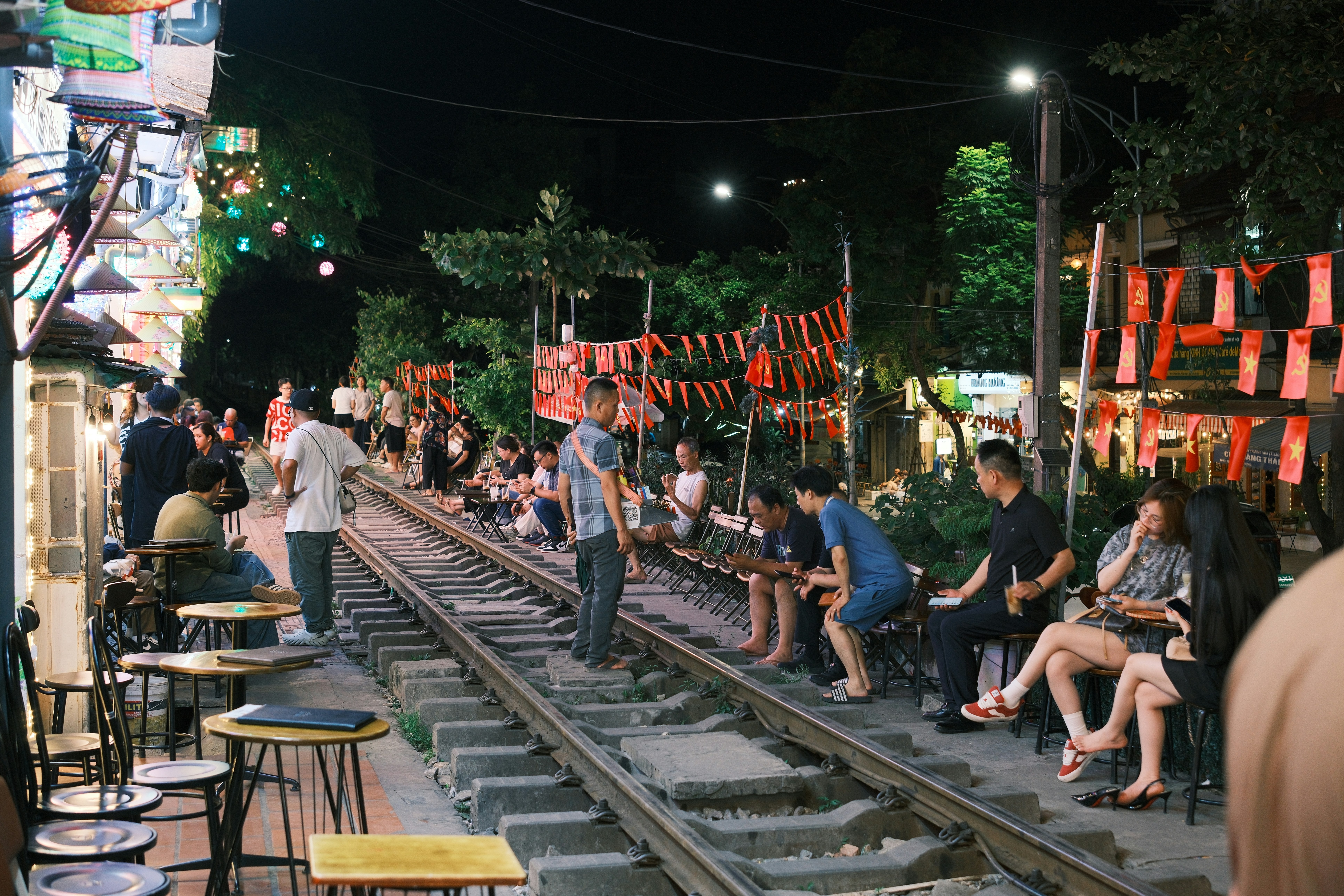Nightlife Along the Tracks: A Vibrant Gathering