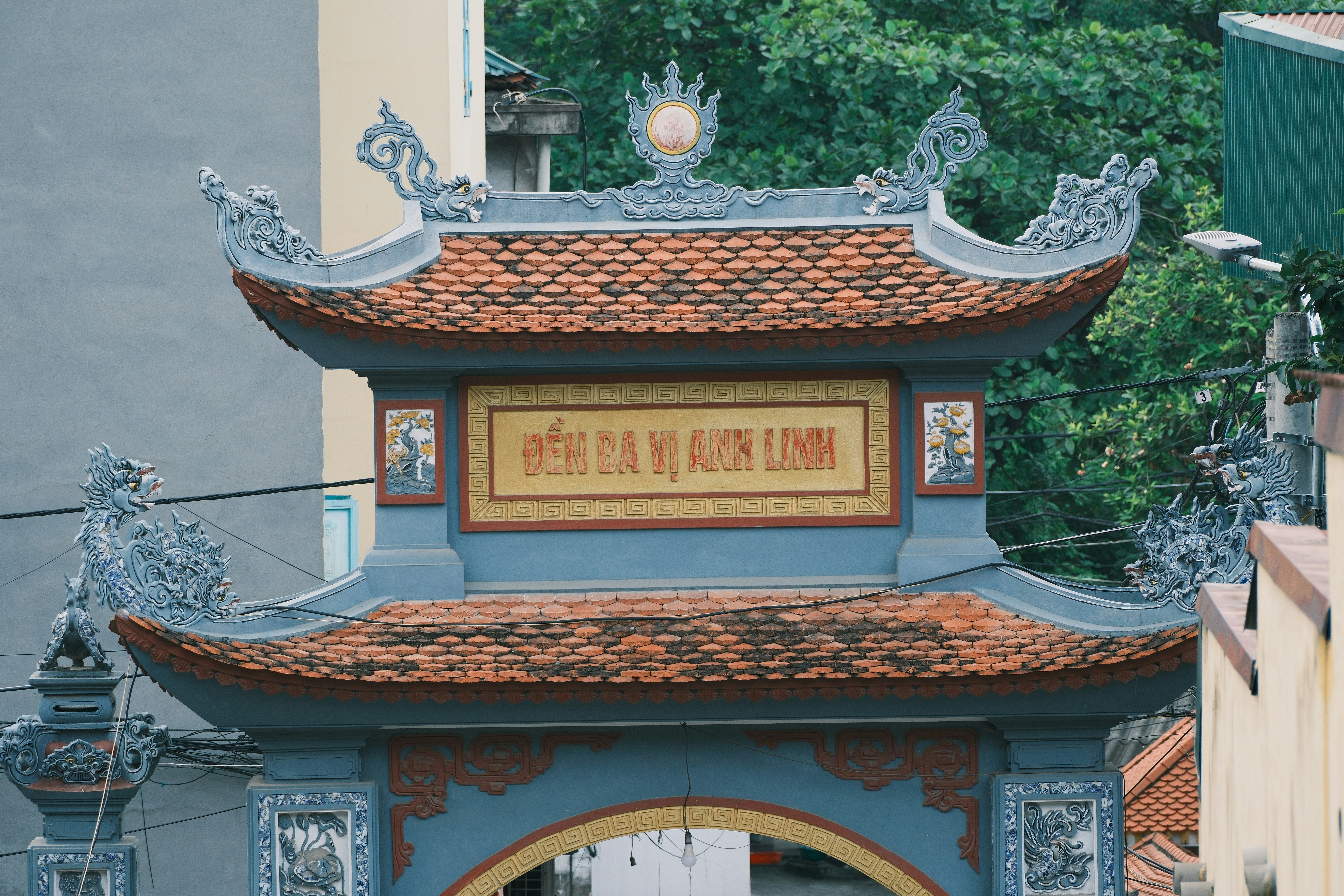 A traditional asian temple entrance.