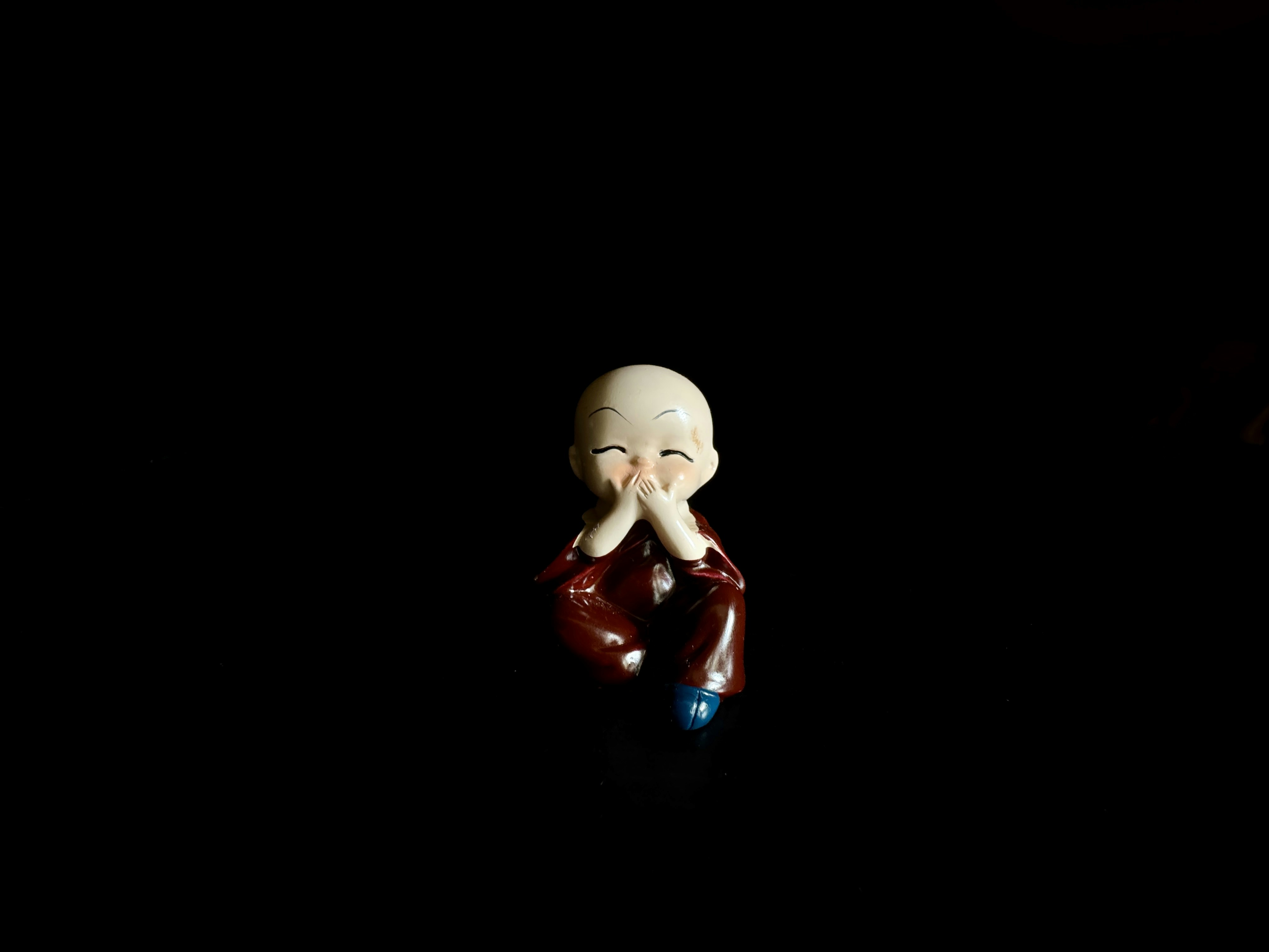 Whimsical Serenity: A Cherubic Figure in Contemplation
