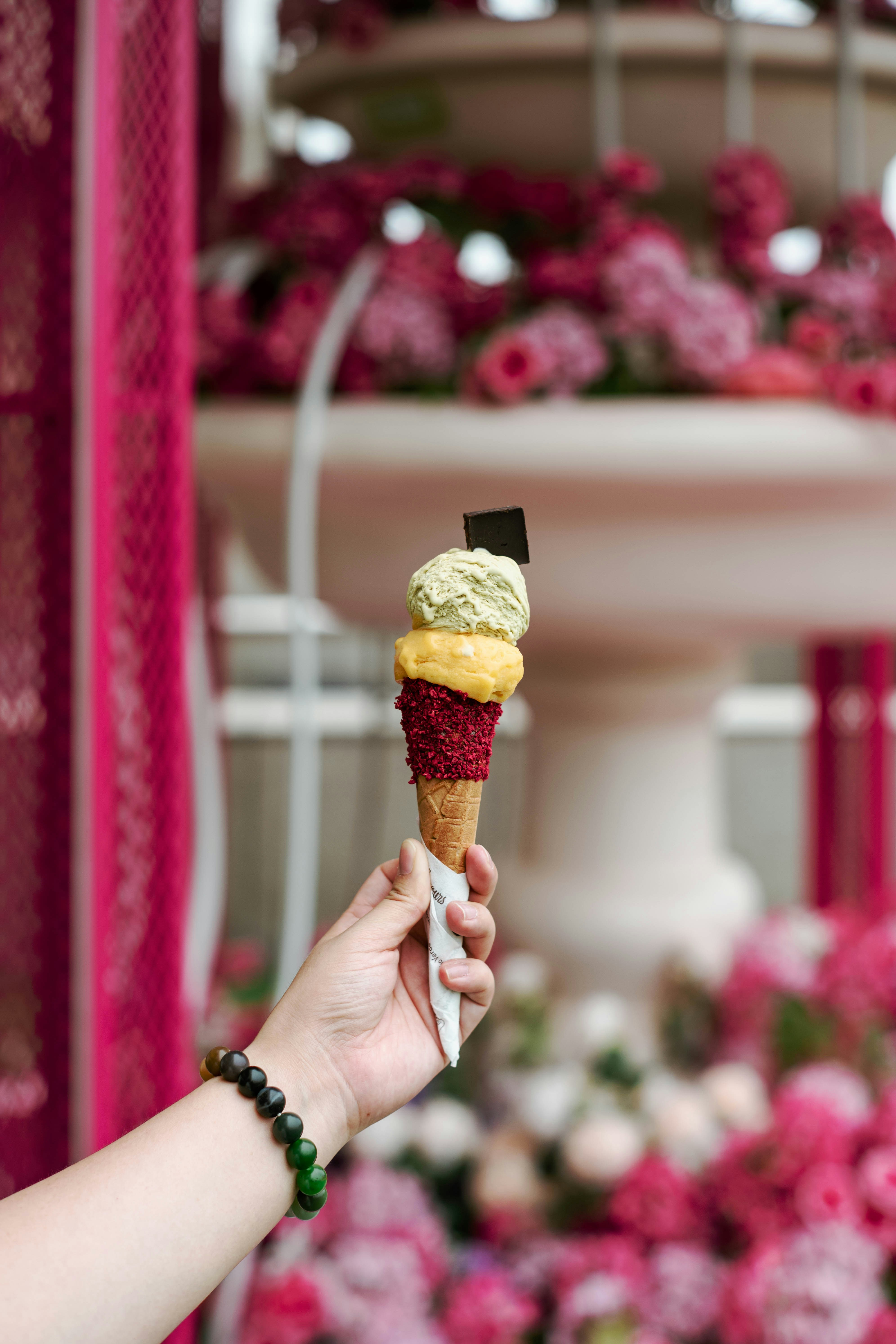 A Scoop of Joy Amidst Floral Whimsy