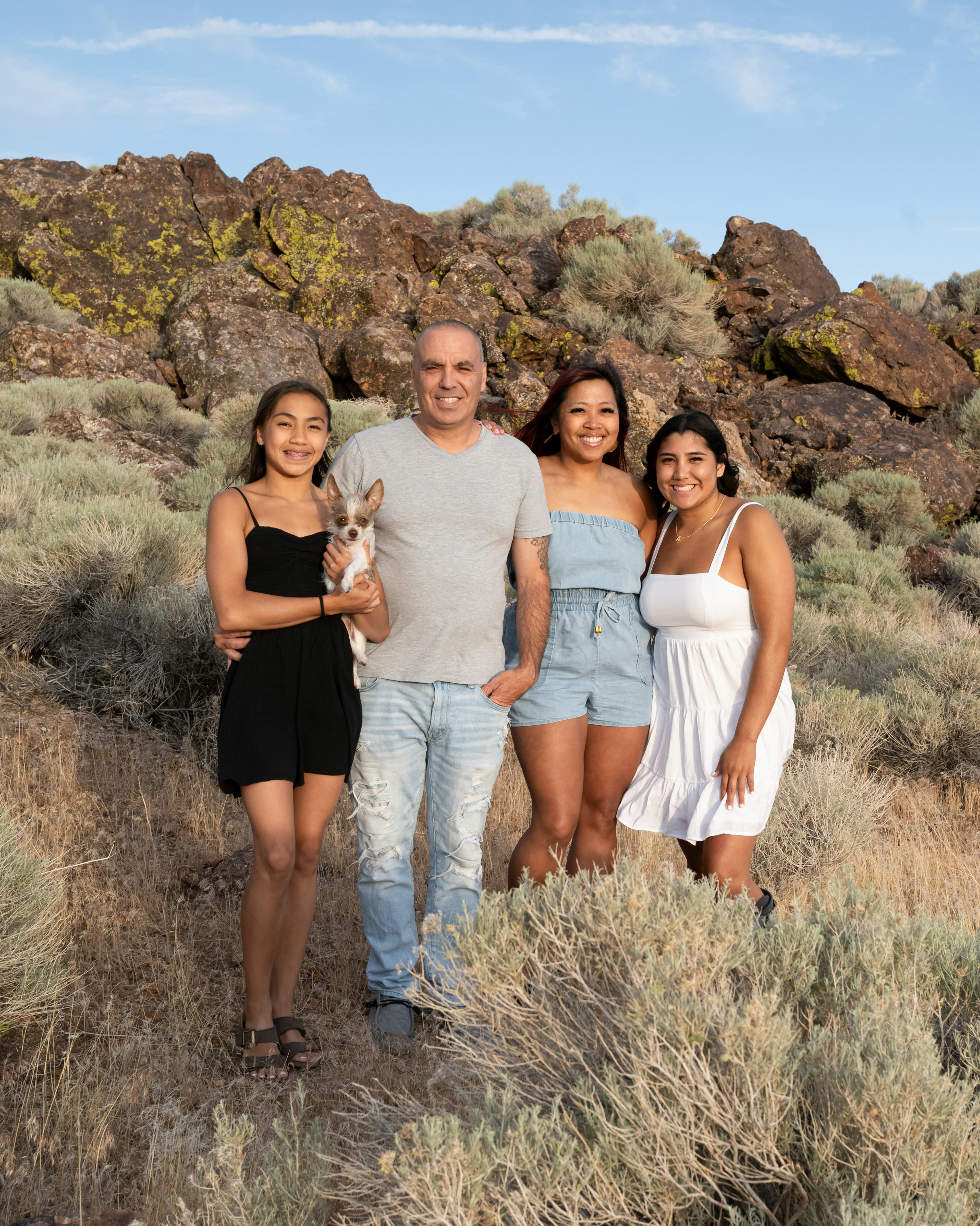 Desert Family Portrait: A Moment Together Amidlandscape