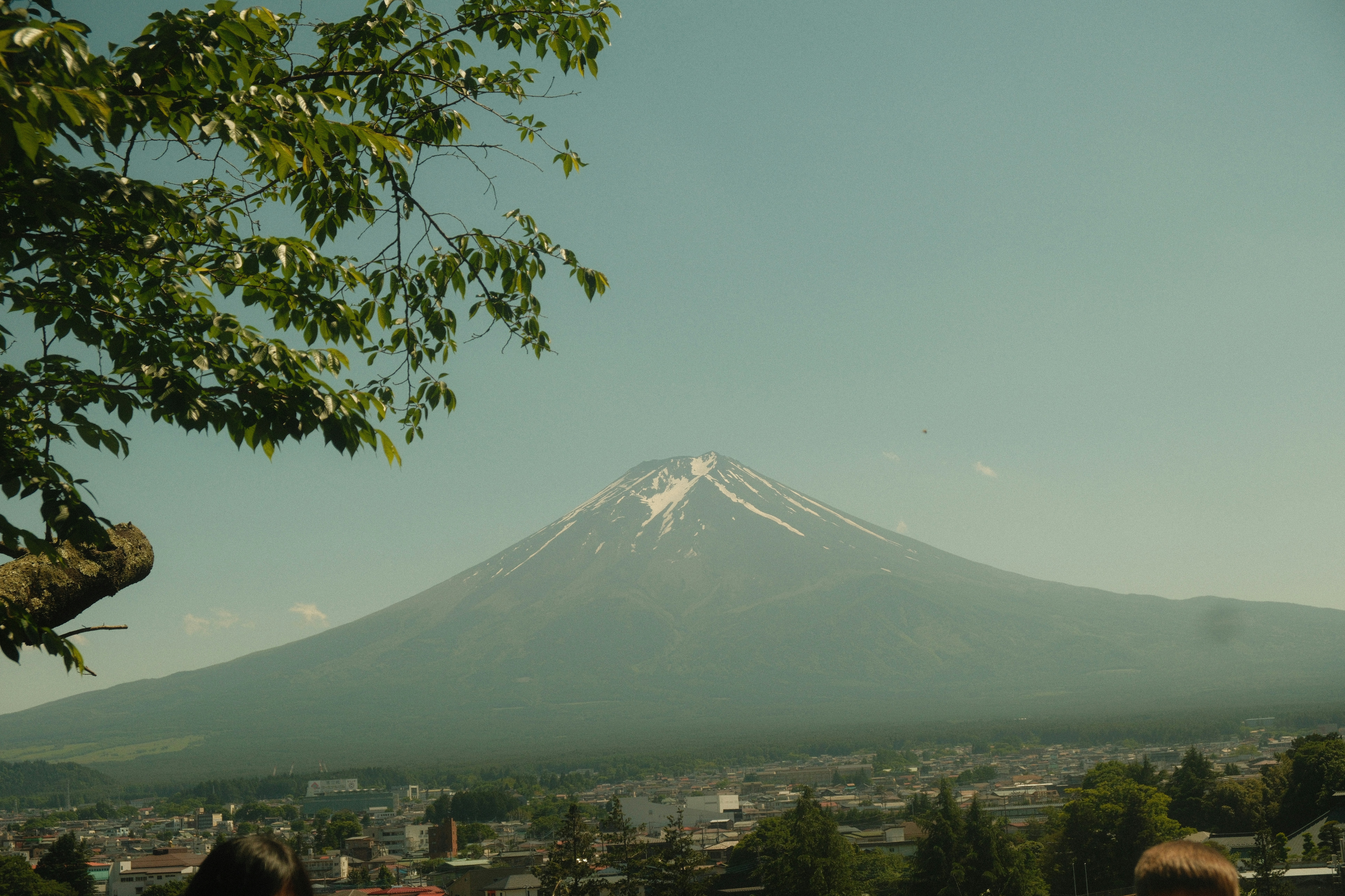 Mount fuji is seen from a scenic viewpoint.