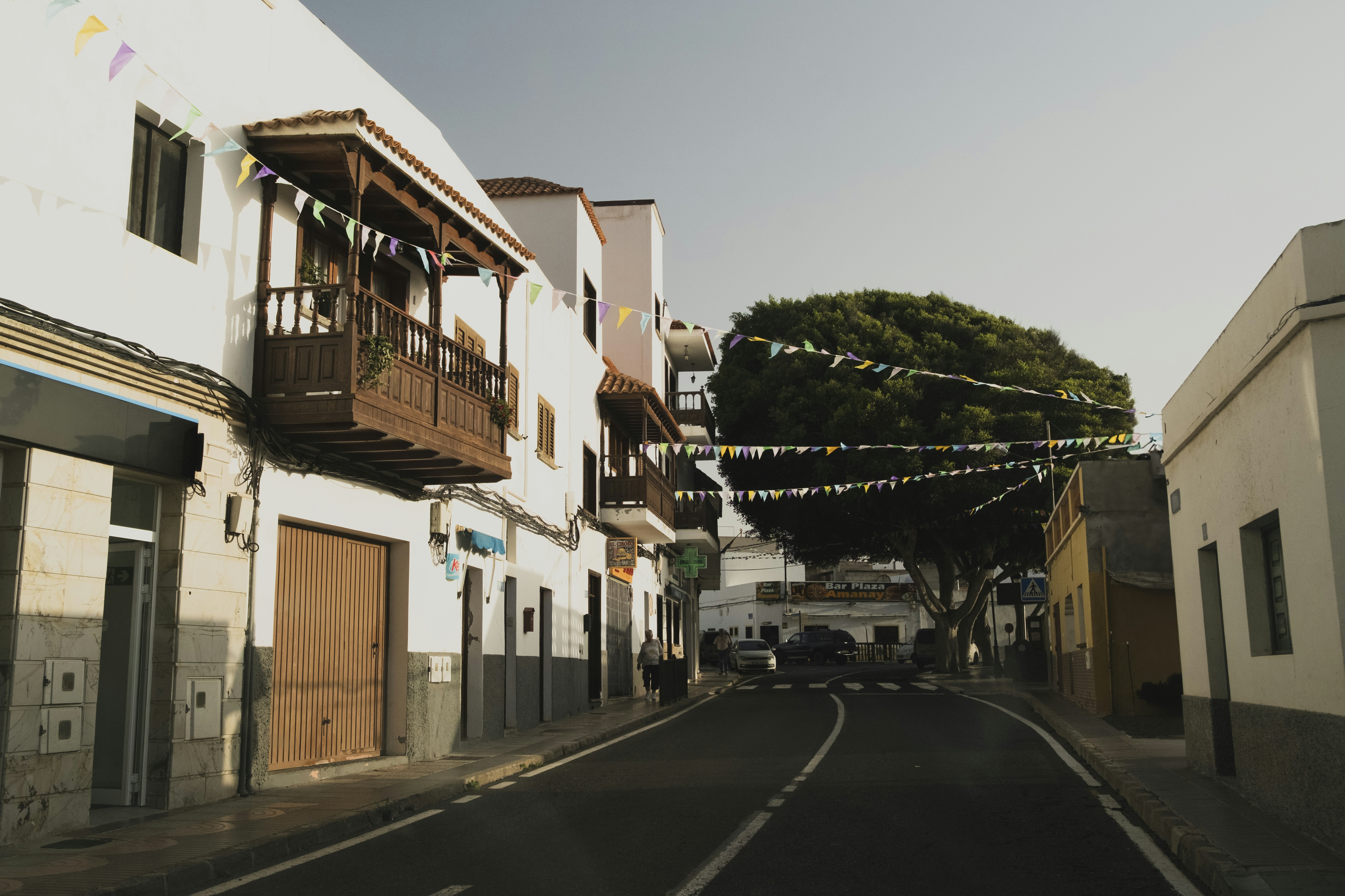 A street in a small town is pictured.