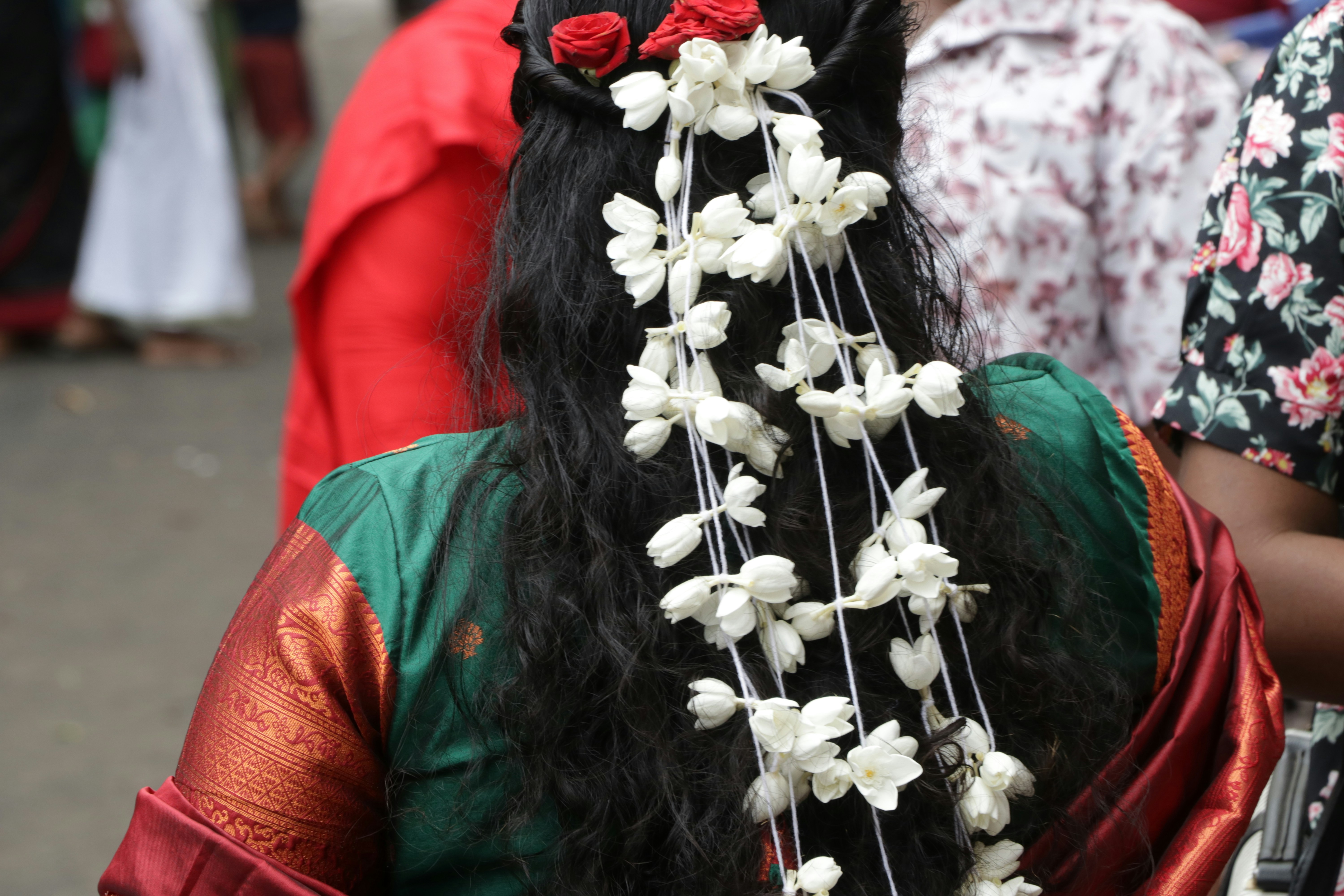 Whispers of Tradition: A Floral Adornment