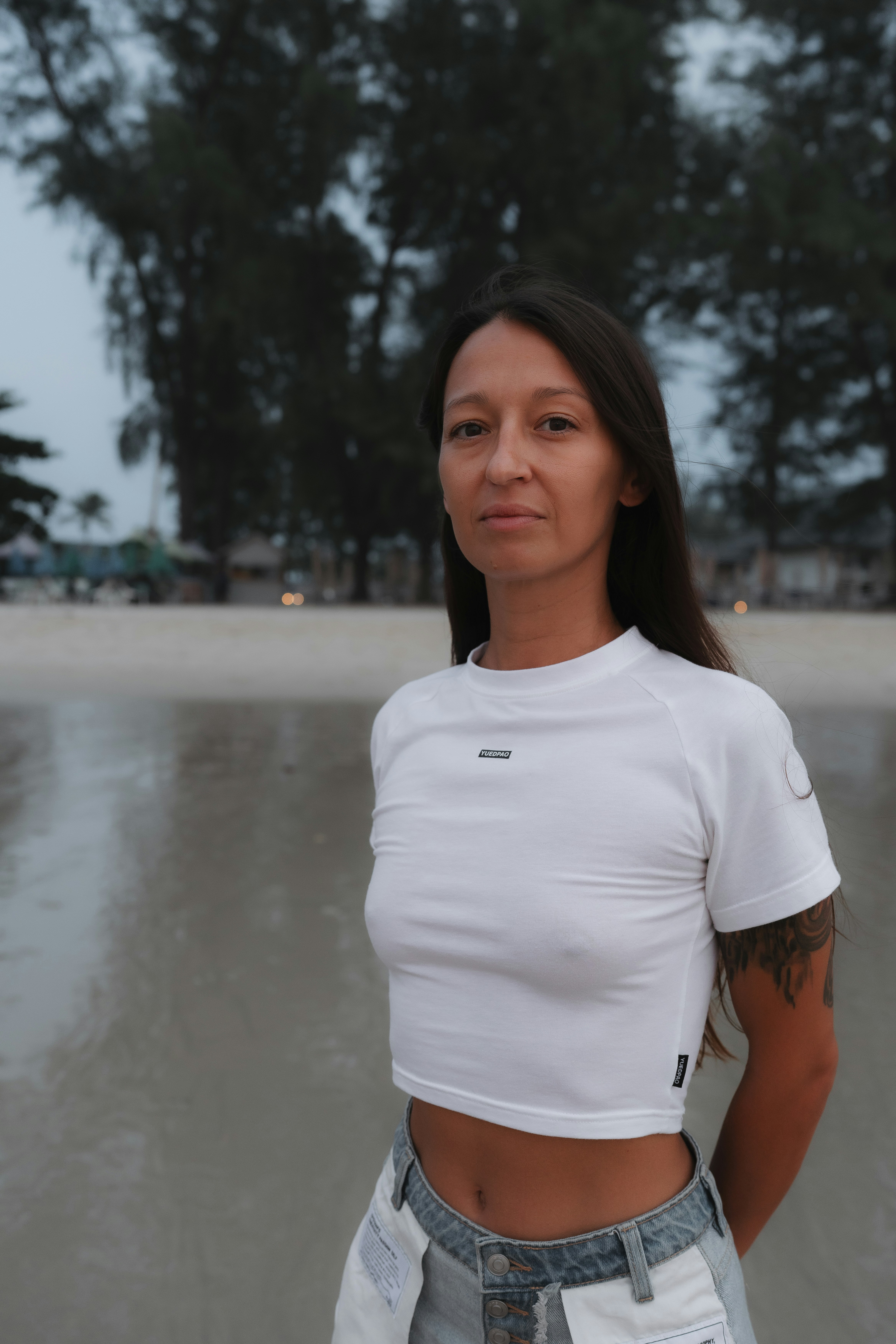 Evening Portrait at the Shore: Quiet Confidence by the Water
