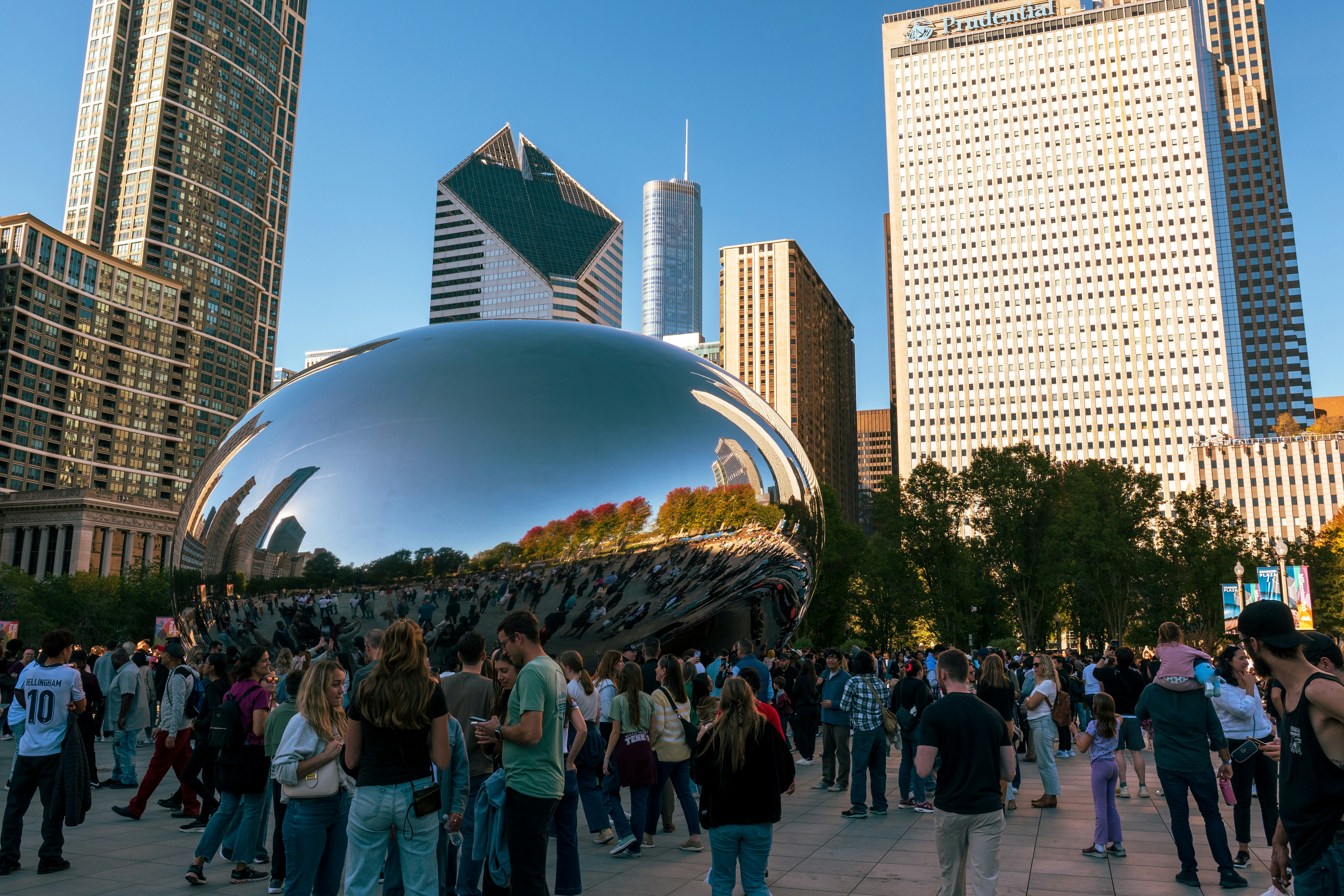 Chrome Gate, Chicago: Reflections Amid a Sea of Faces