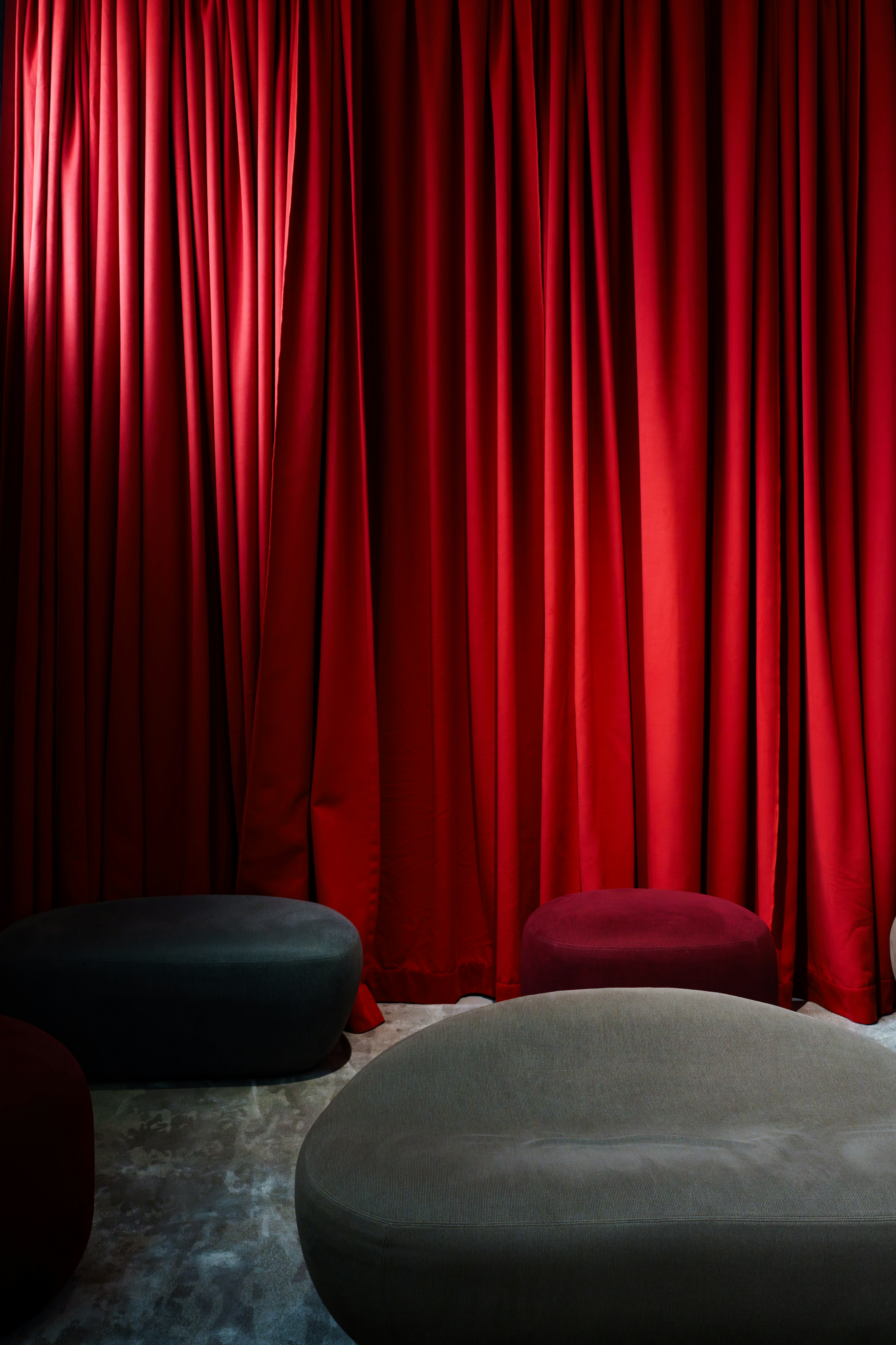 Crimson Drapes, Quiet Circles: A Minimal Theatre Corner