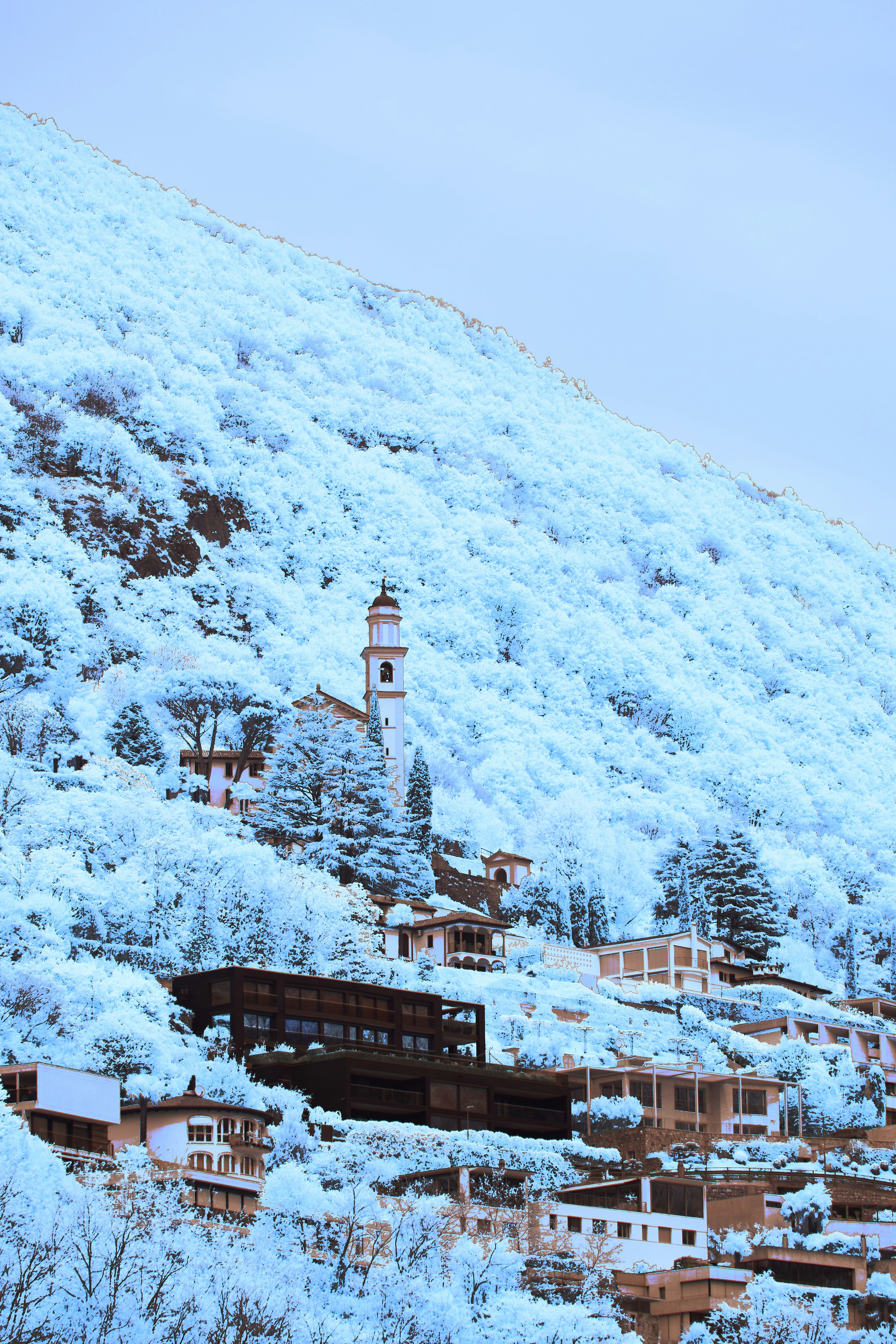 Whispers of Winter: A Village Embraced by Snow