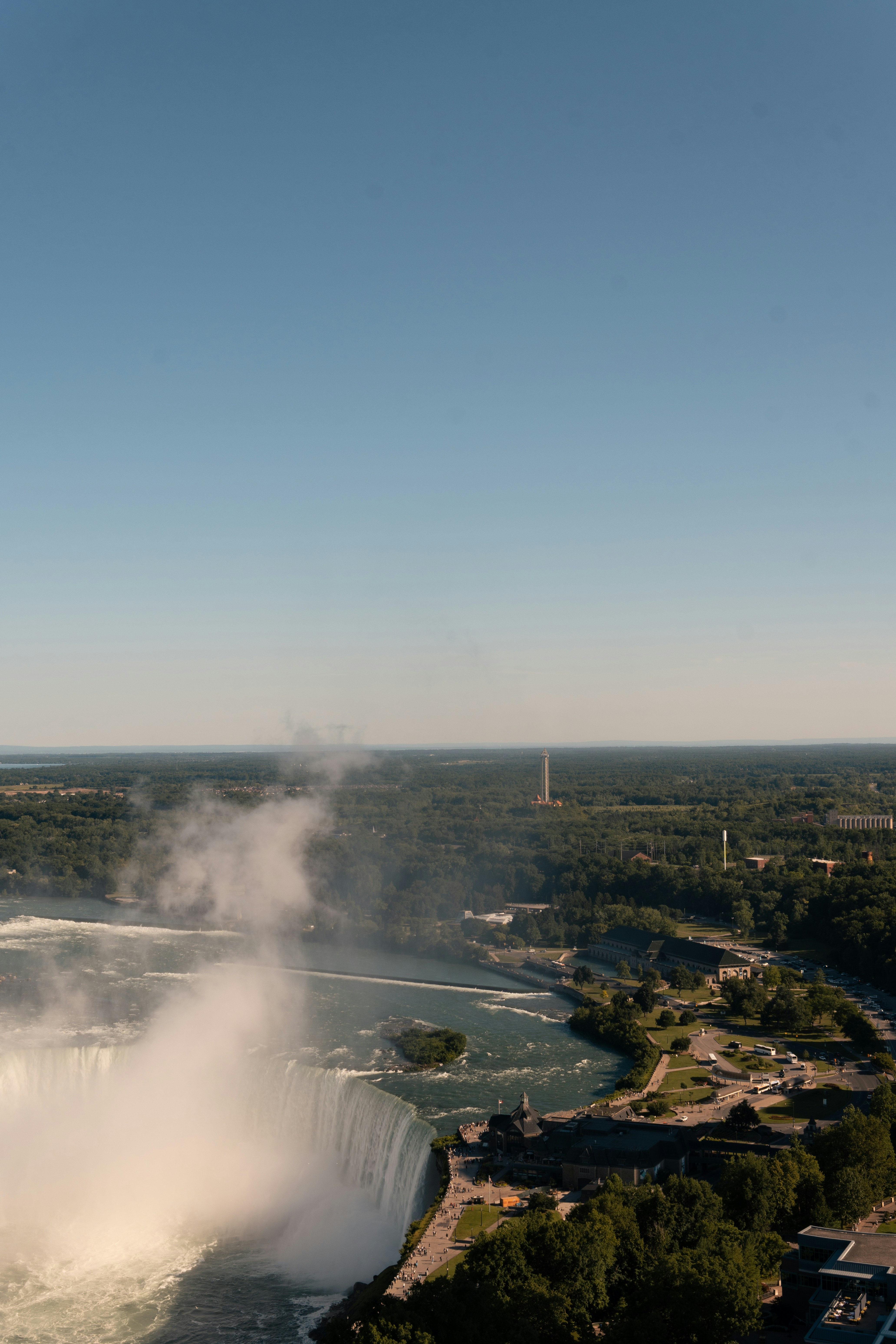 Mist Crown Over the Falls: Aerial Vista of Niagara's Edge
