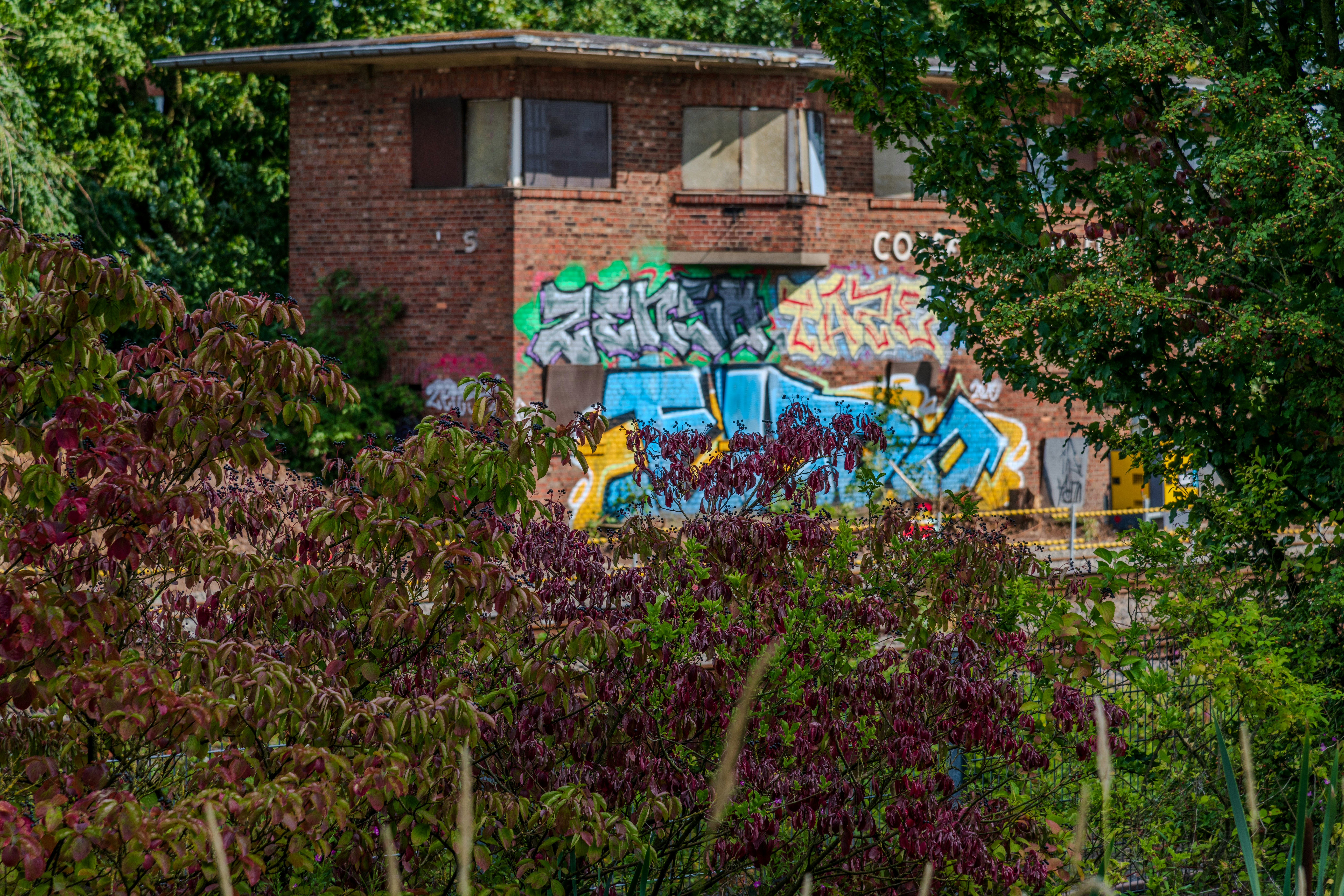 Graffiti House Behind a Garden Wall
