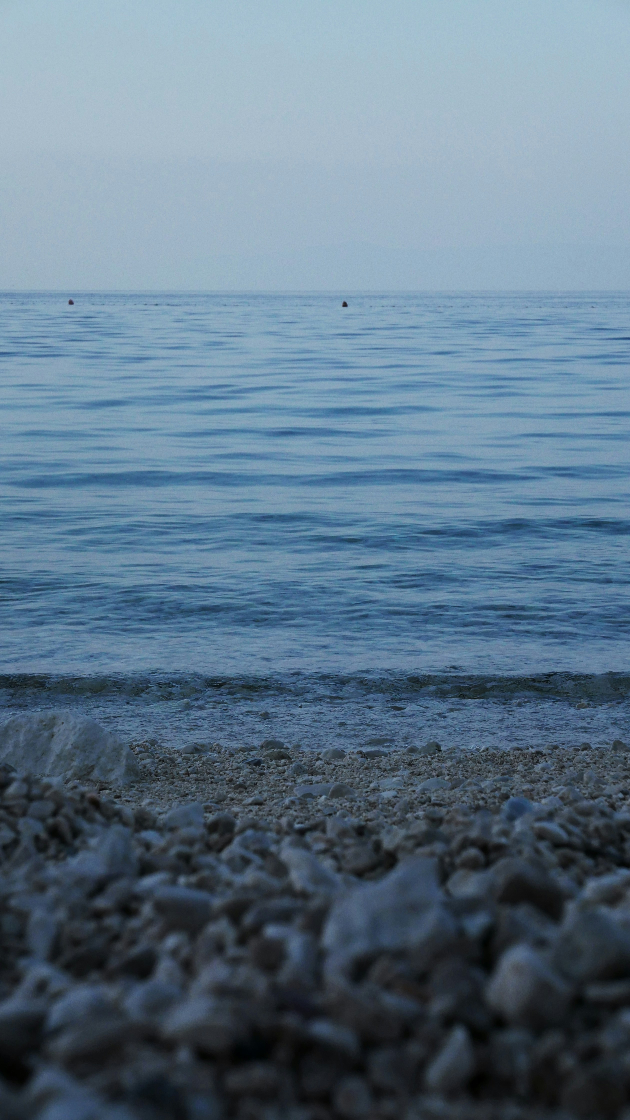 Early birds '24 | The calm ocean meets a stony beach.