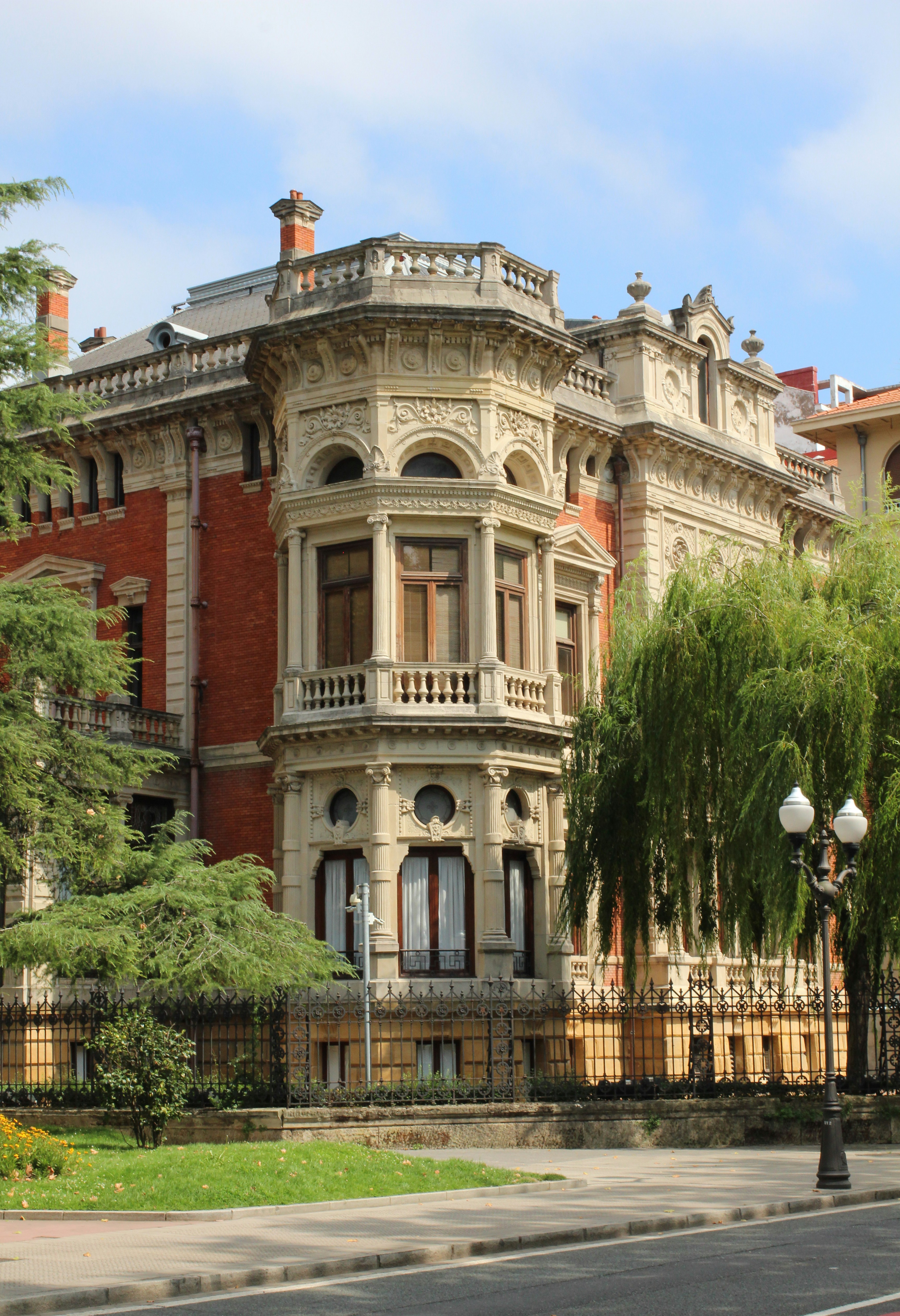A beautiful, ornate building stands tall.