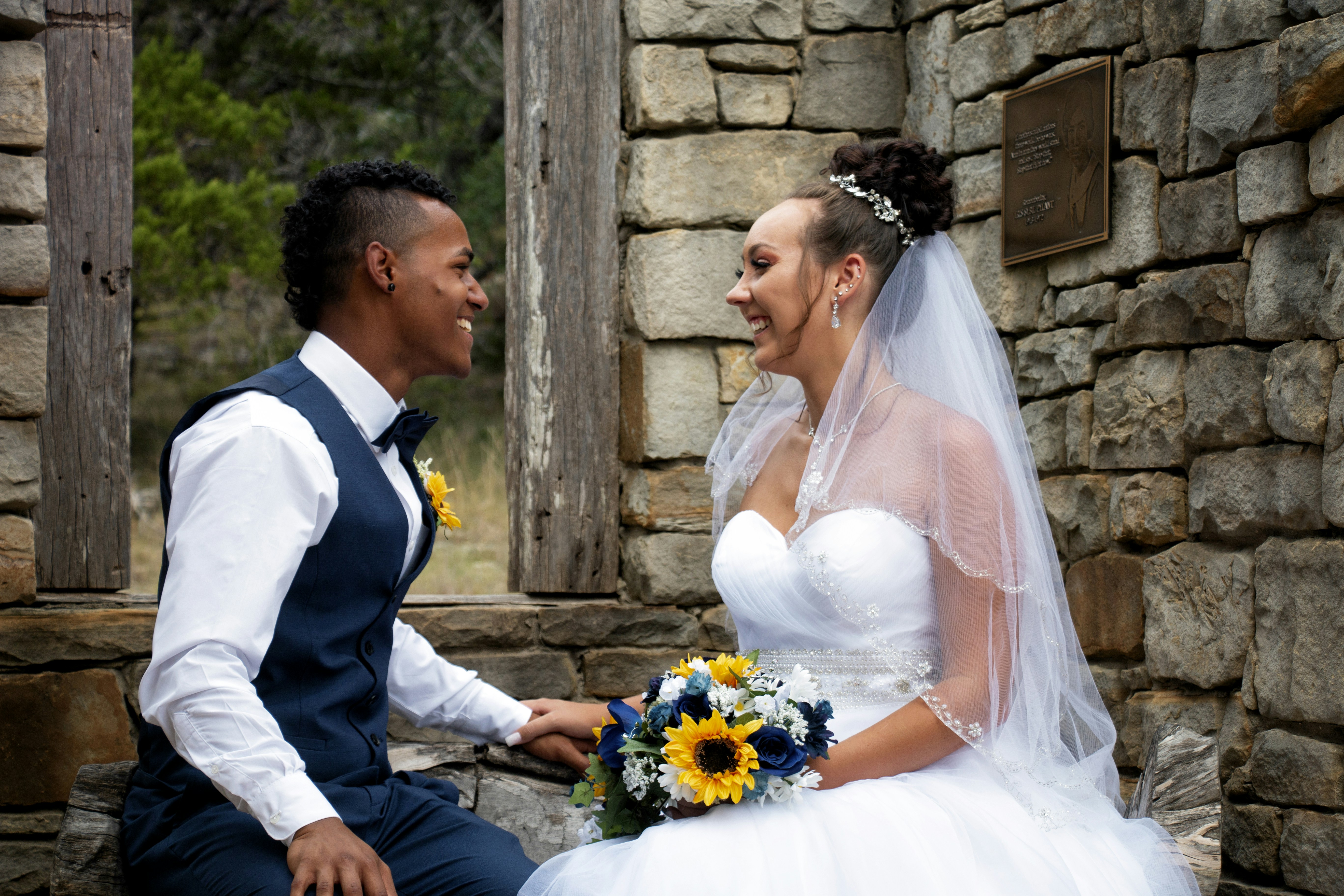 Joyful Union Amidst Timeless Stone