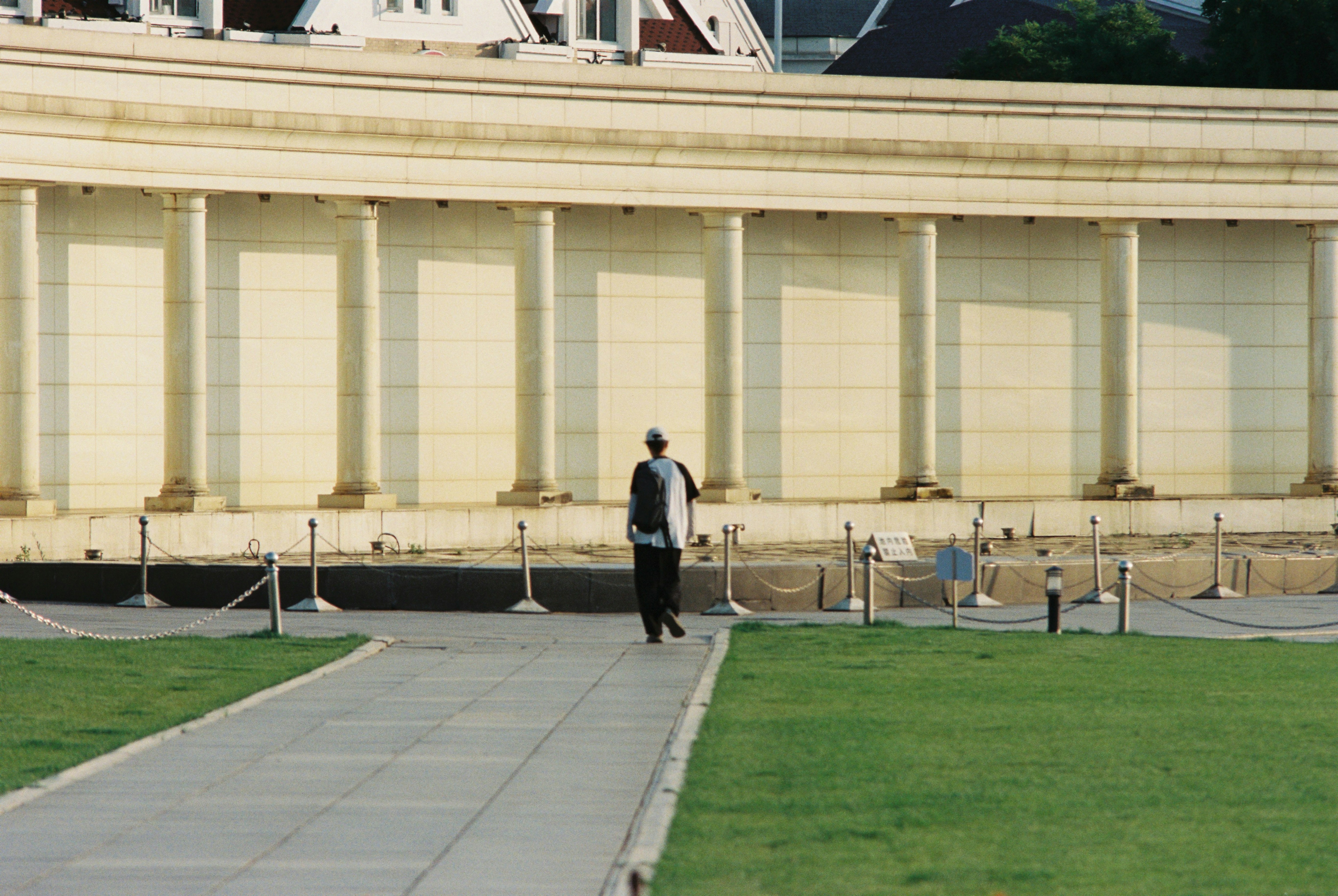 Solitary Stroll Through Architectural Elegance