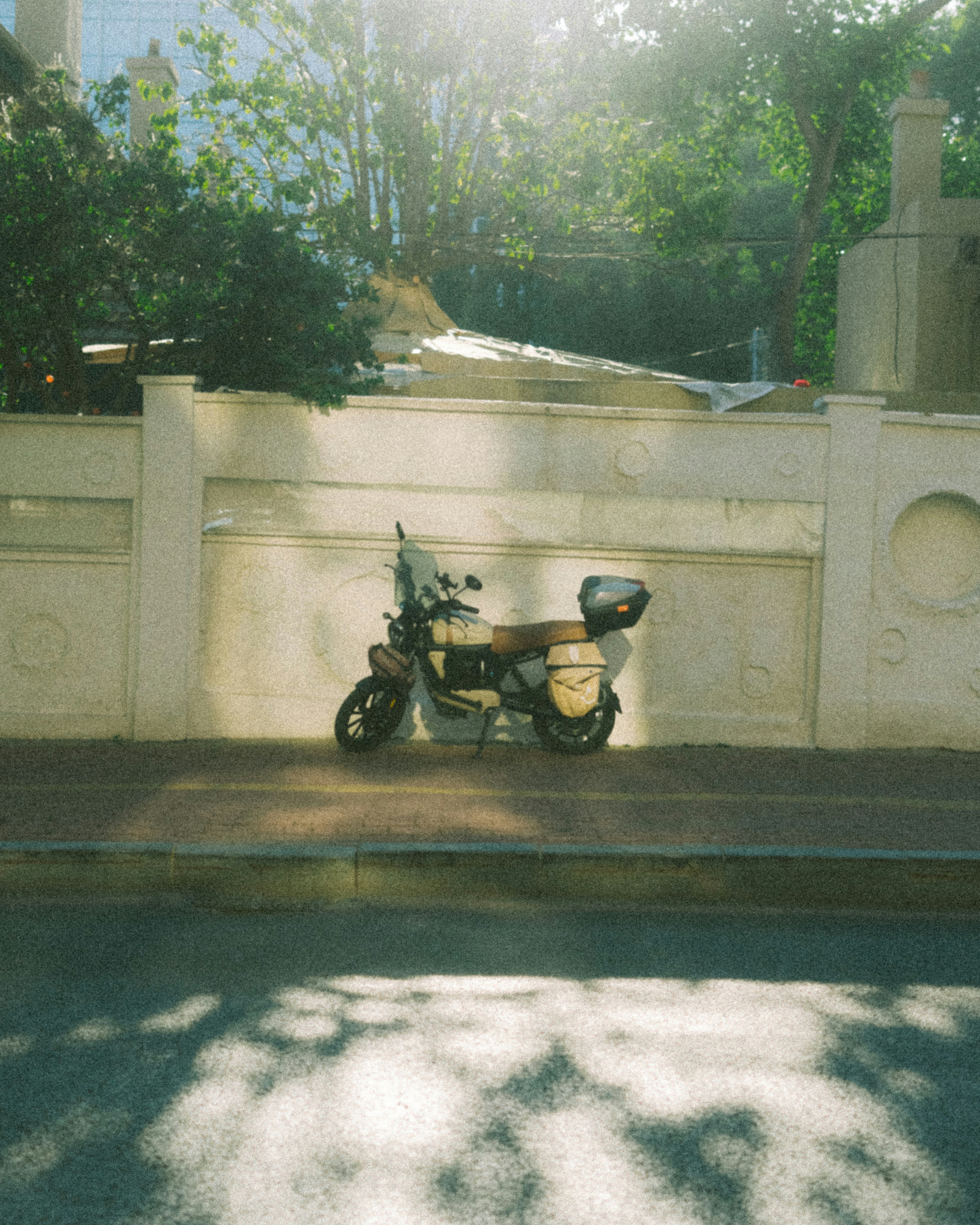 Urban Solitude: A Scooter's Quiet Moment