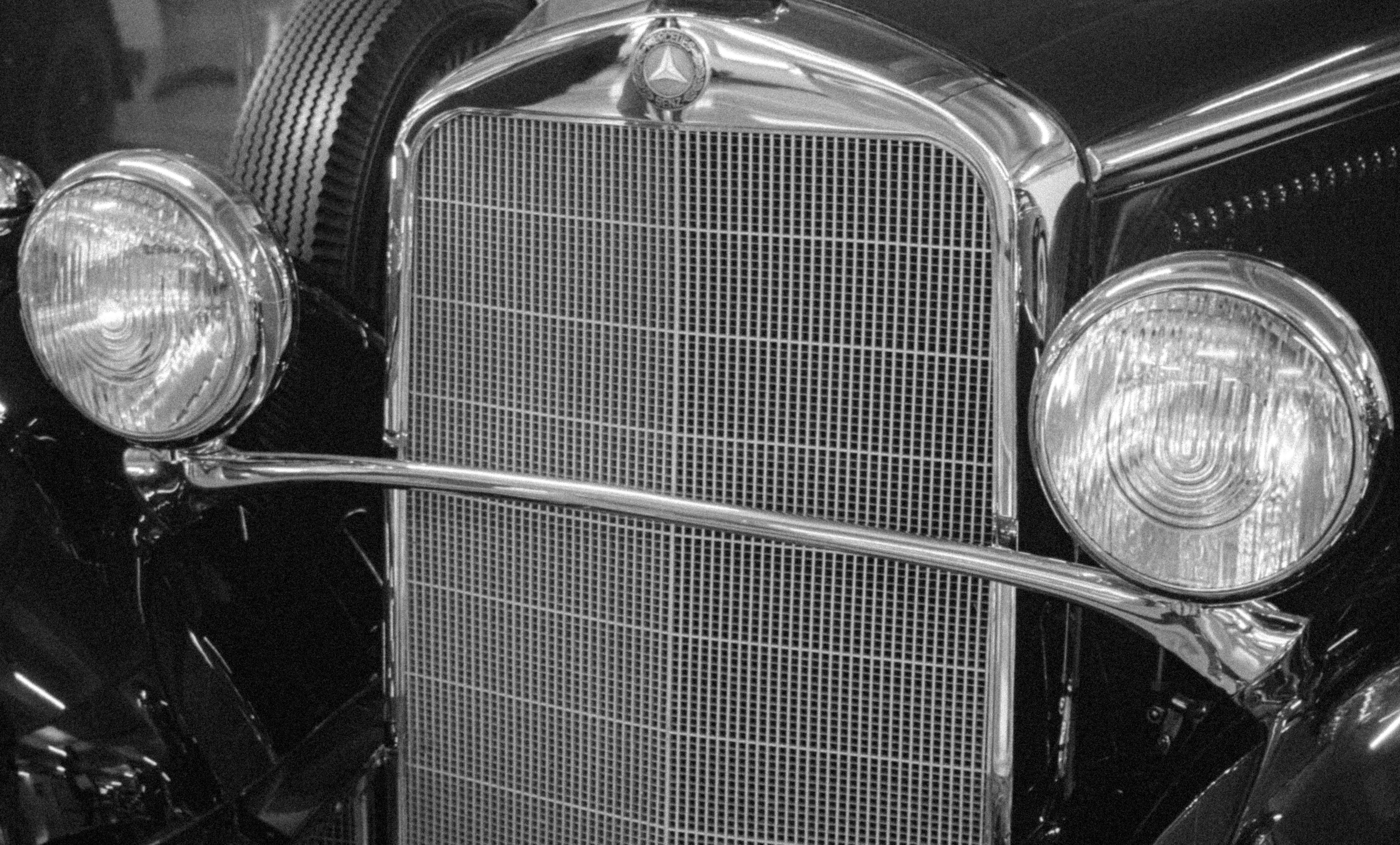 Elegance in Chrome: A Vintage Automobile's Grille