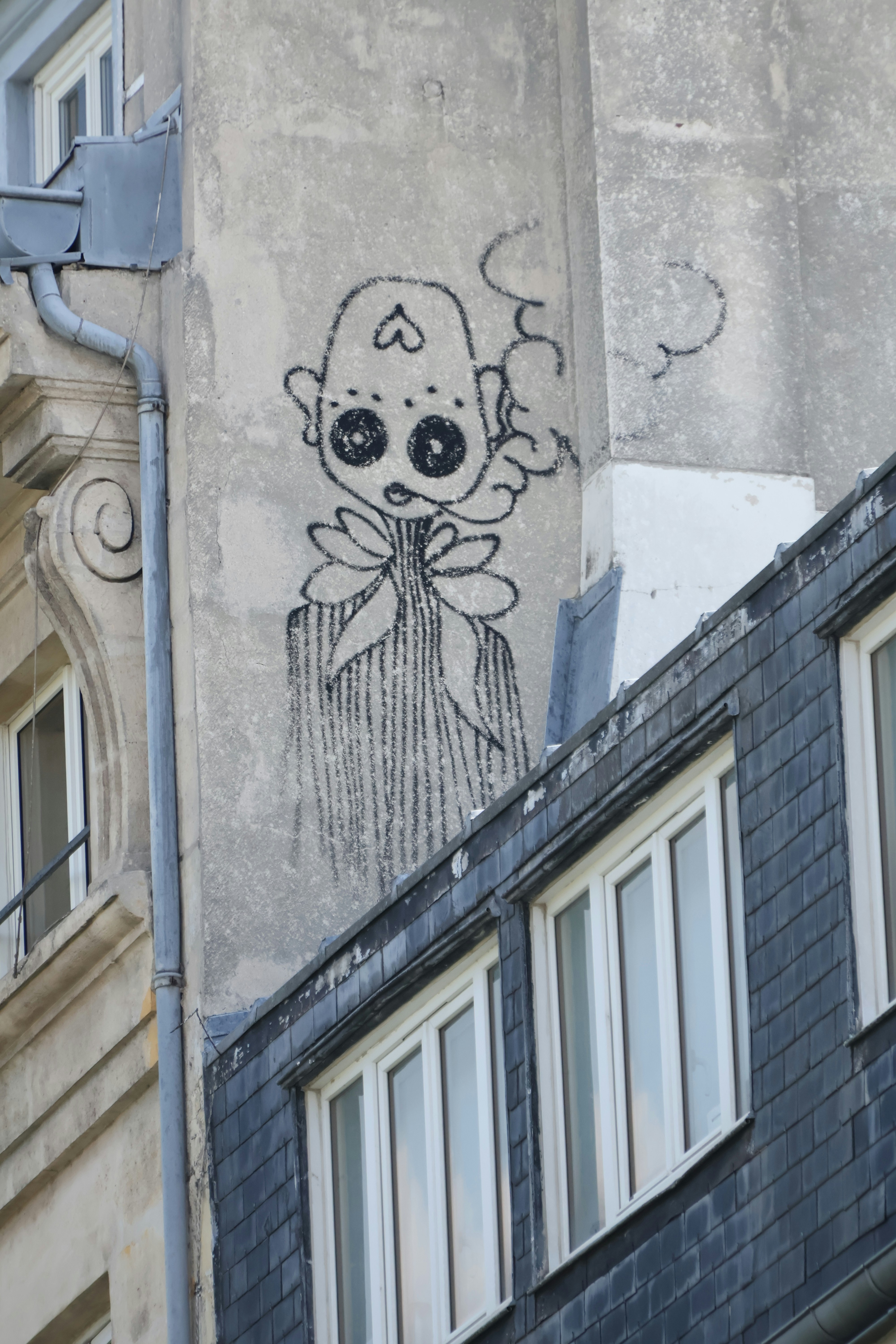 Whimsical Street Art in Urban Landscape