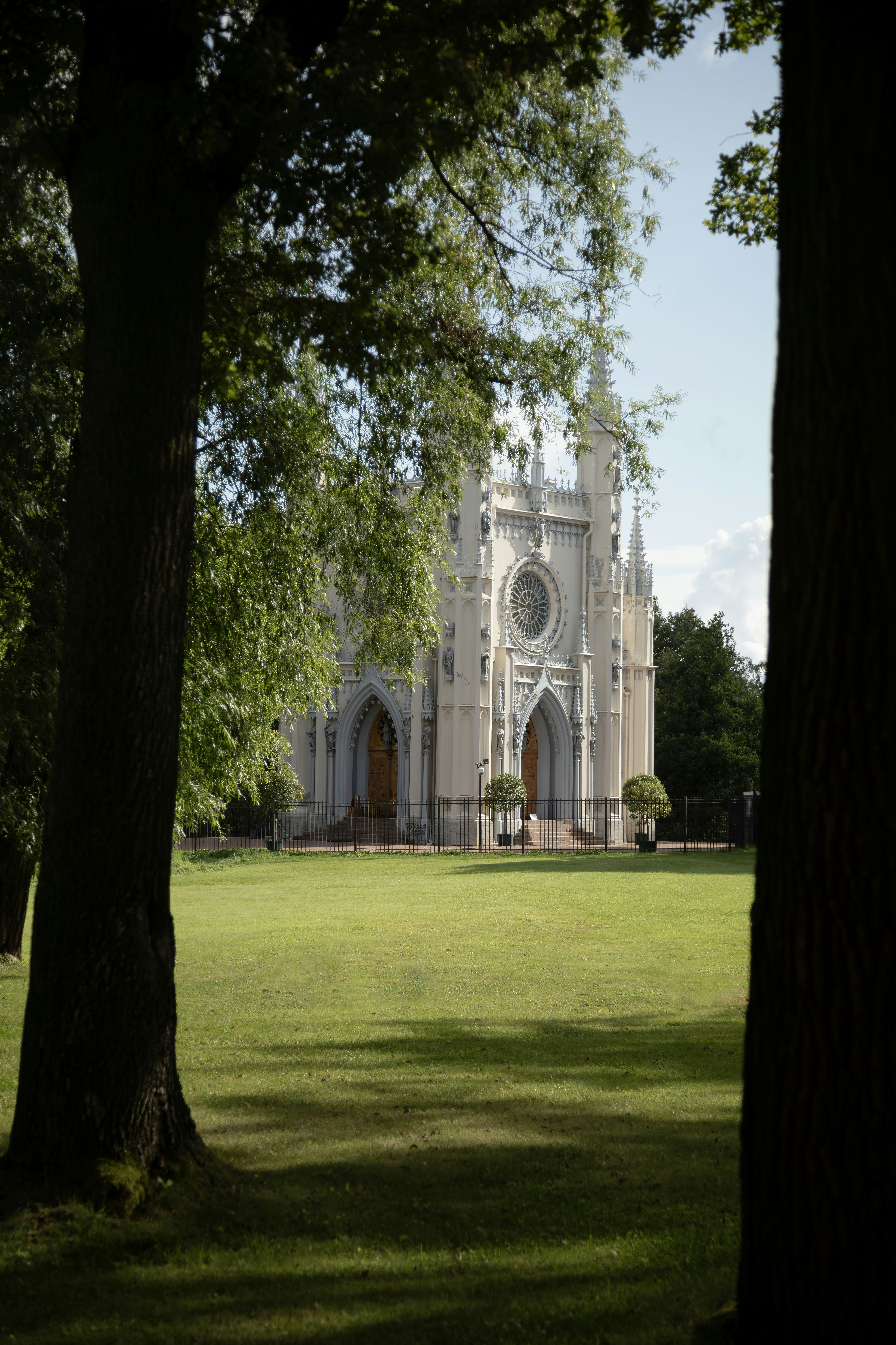 Gothic Chapel Emerges from the Park Light