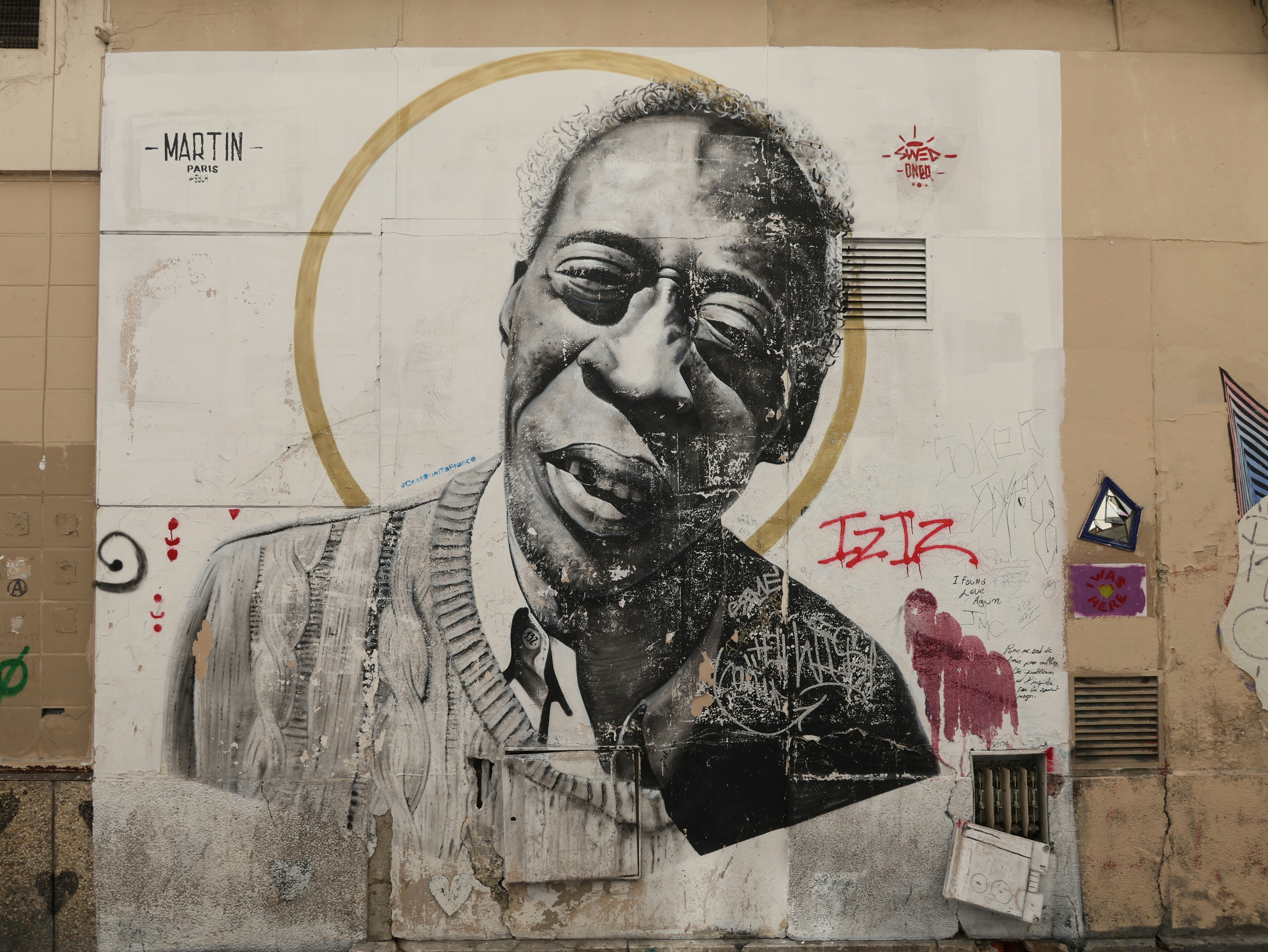 Circle of Wisdom: Portrait within a Graffiti Mosaic