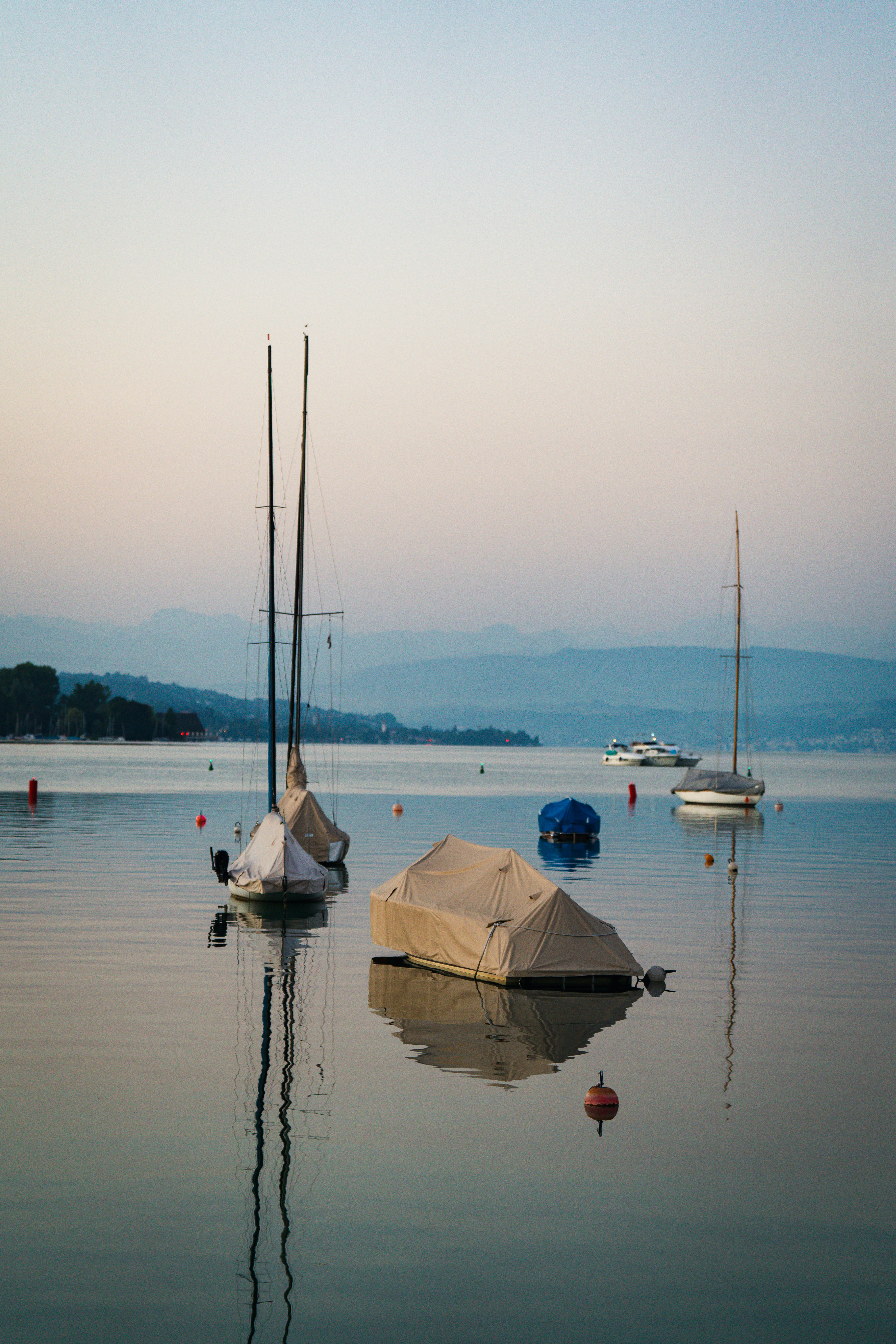 Serenity on the Water: A Quiet Harbor at Dusk
