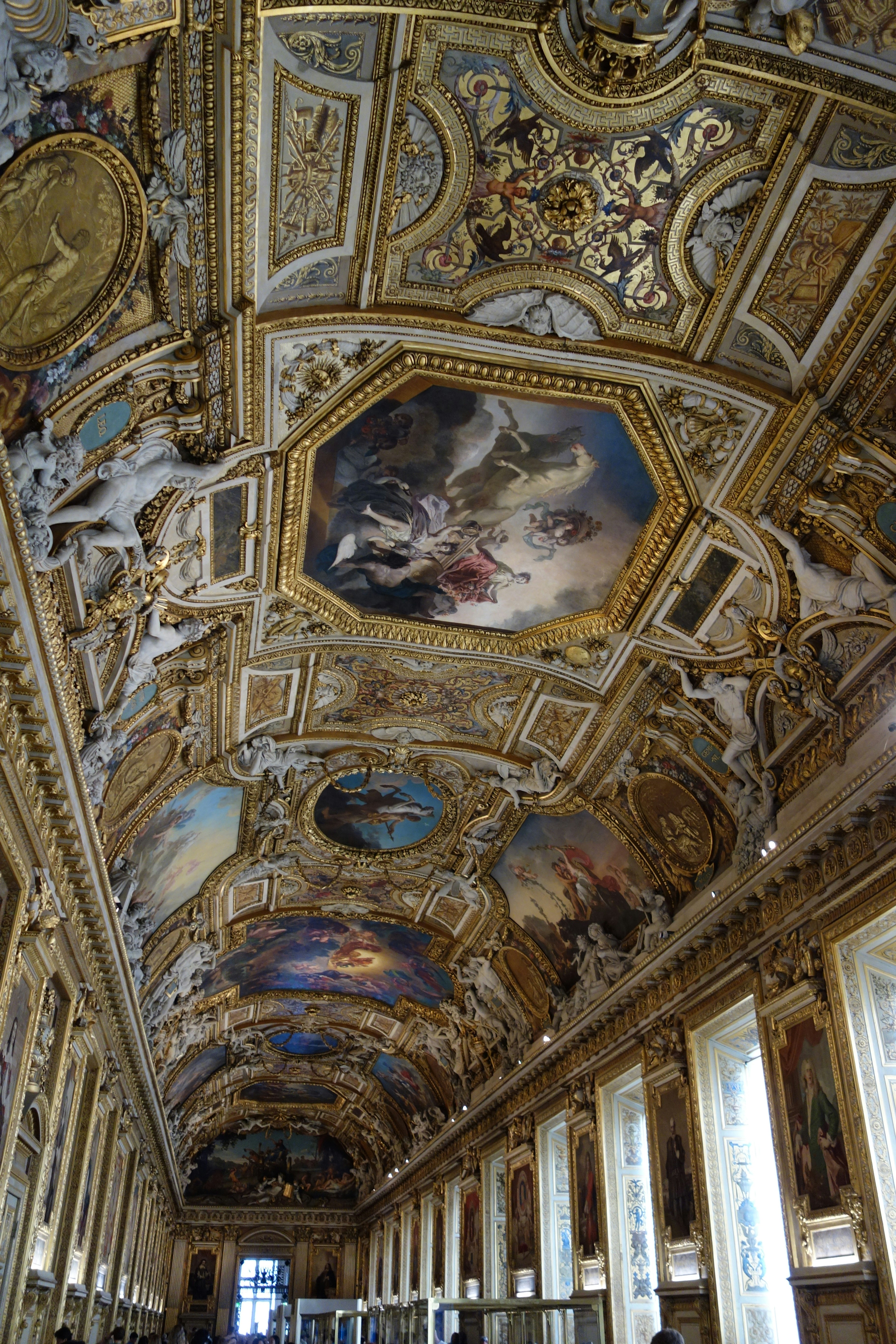 Ornate painted ceiling in a grand hall