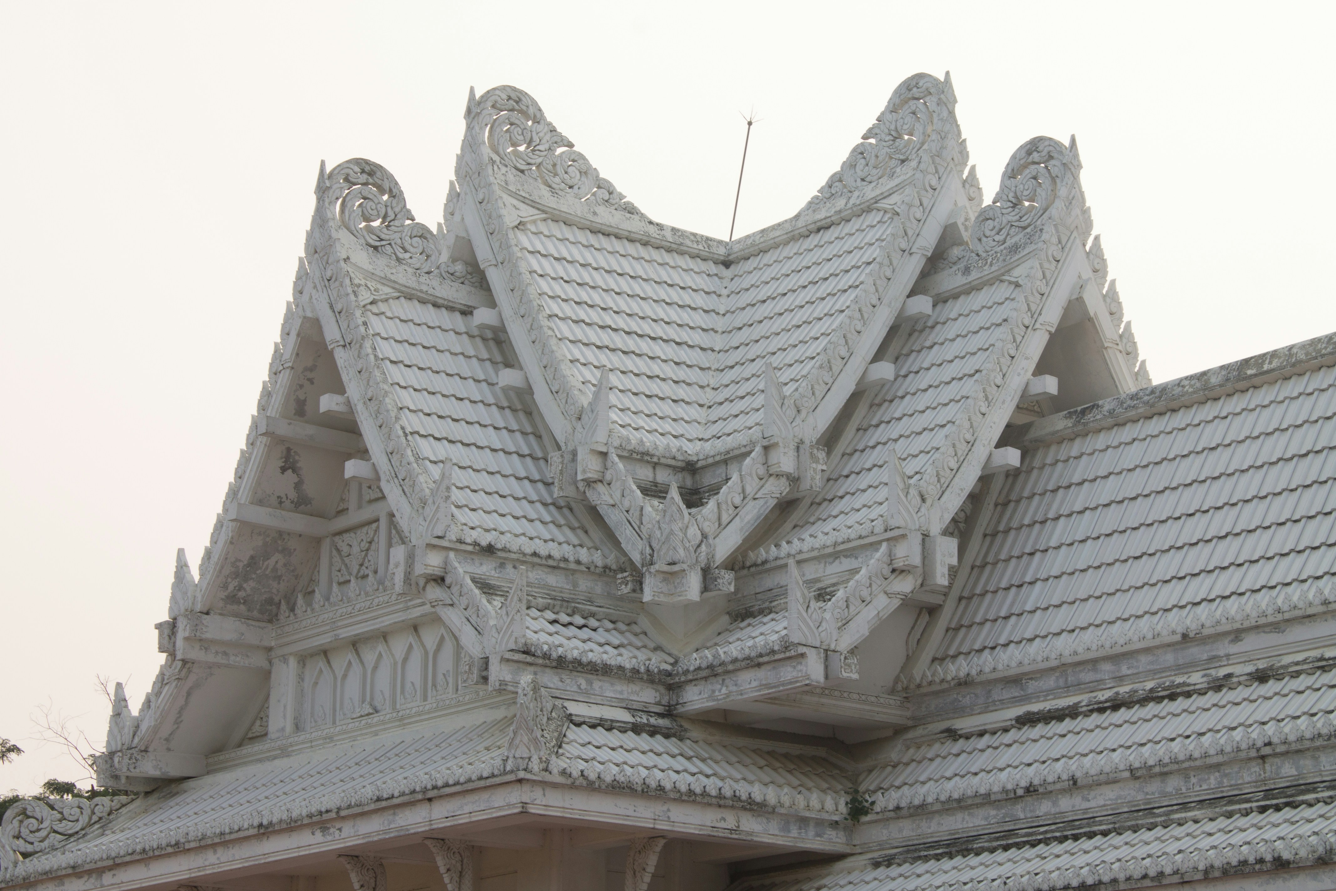 Ornate white building roof against a pale sky photo – Free Nepal Image ...