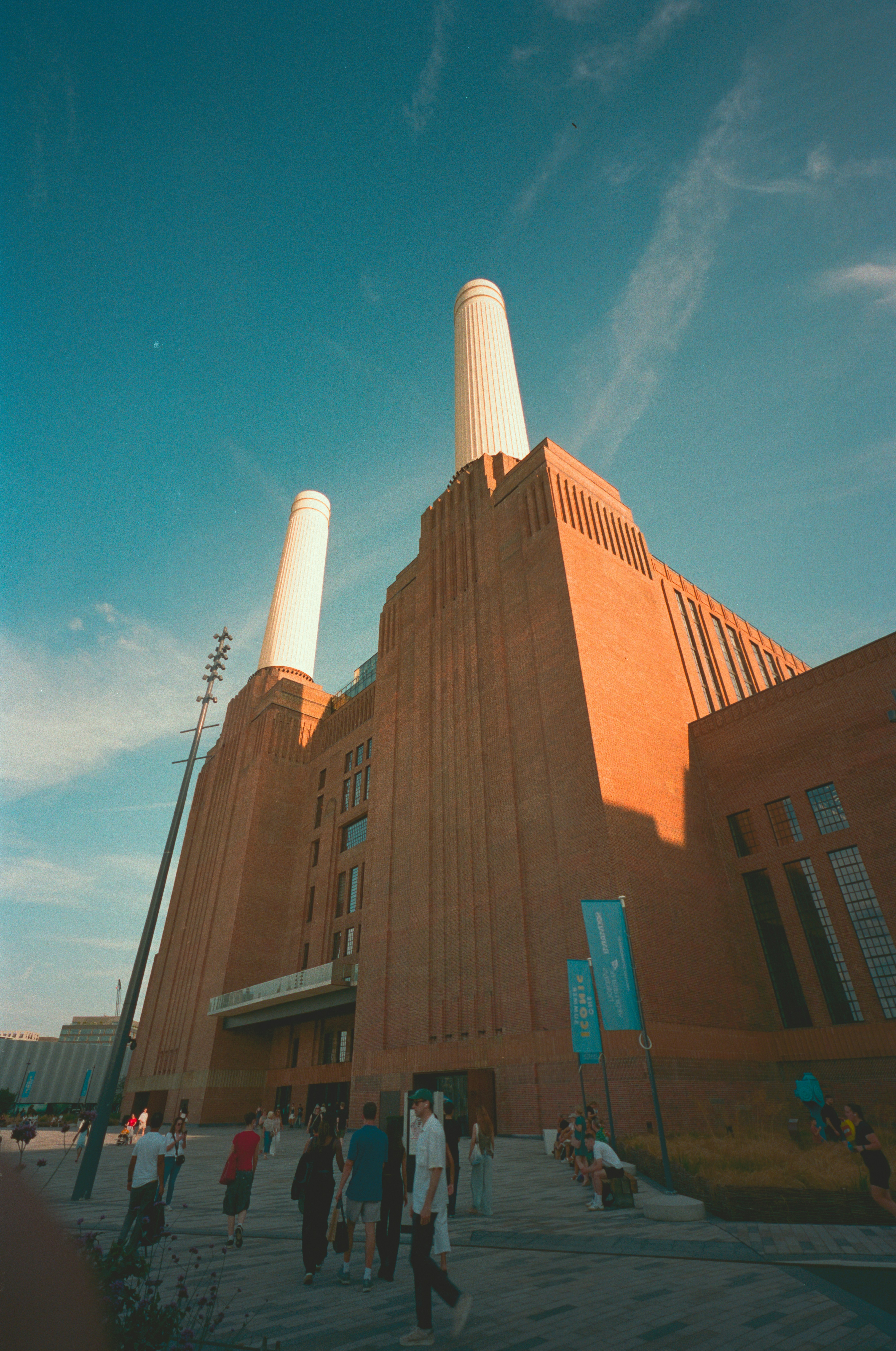 Captured at Battersea Power Station, London during golden hour, the vibrant hues evoke nostalgia and energy.
