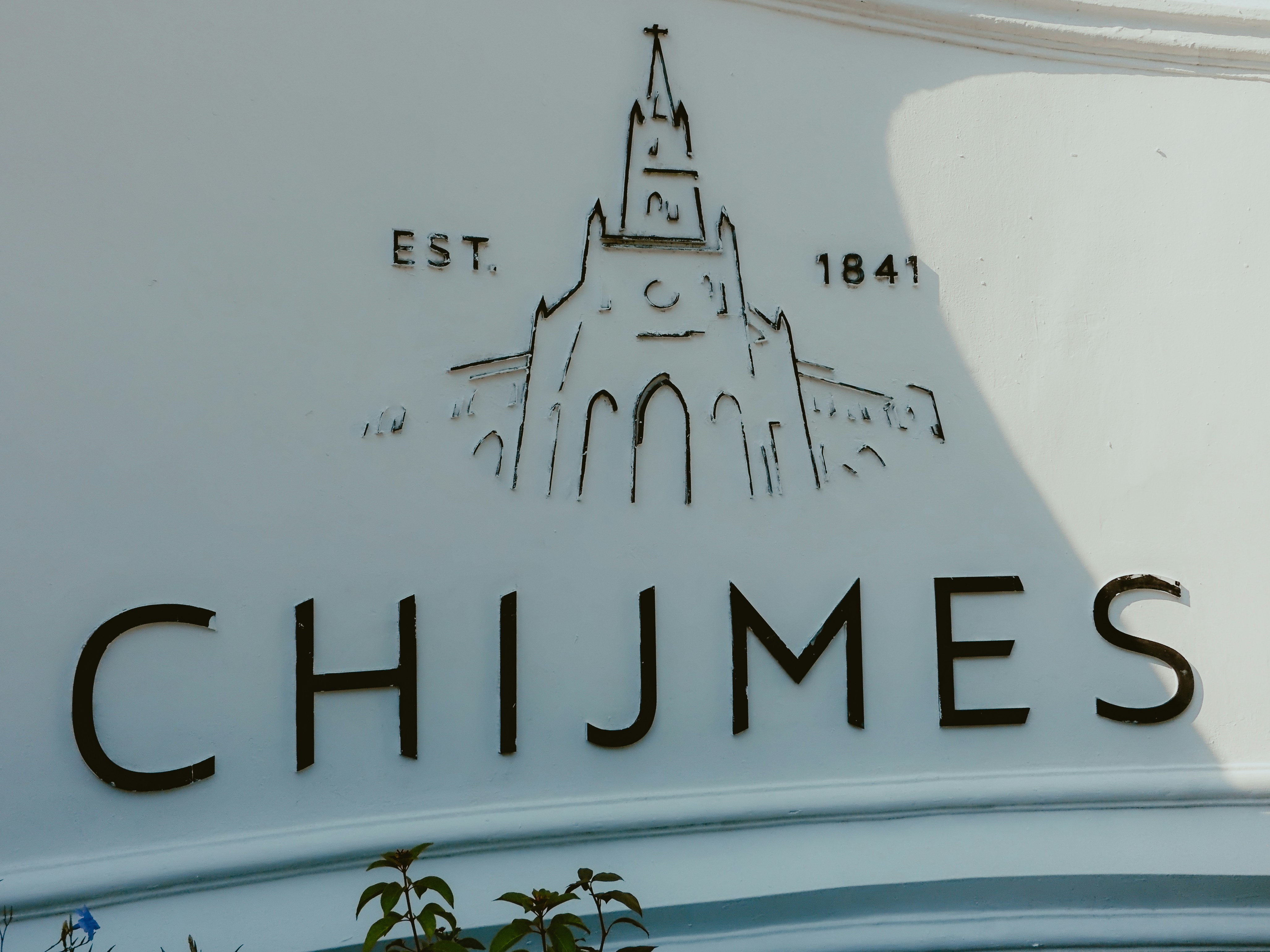 Chijmes building with est. 1840 emblem